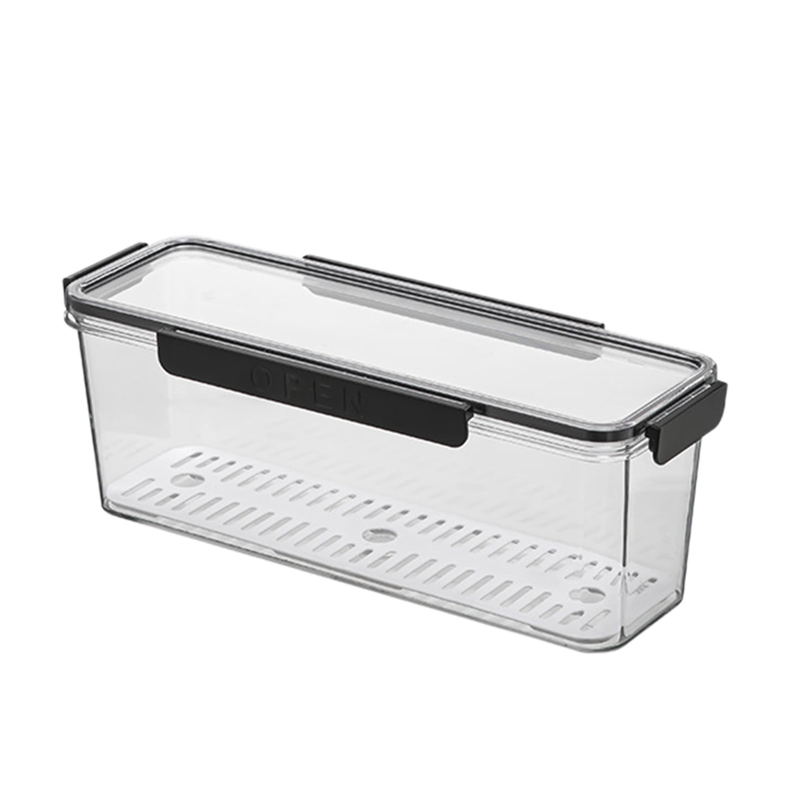 YiJuHui 1pcs Long Refrigerator Organizer with Drainage Shelf, Food ...