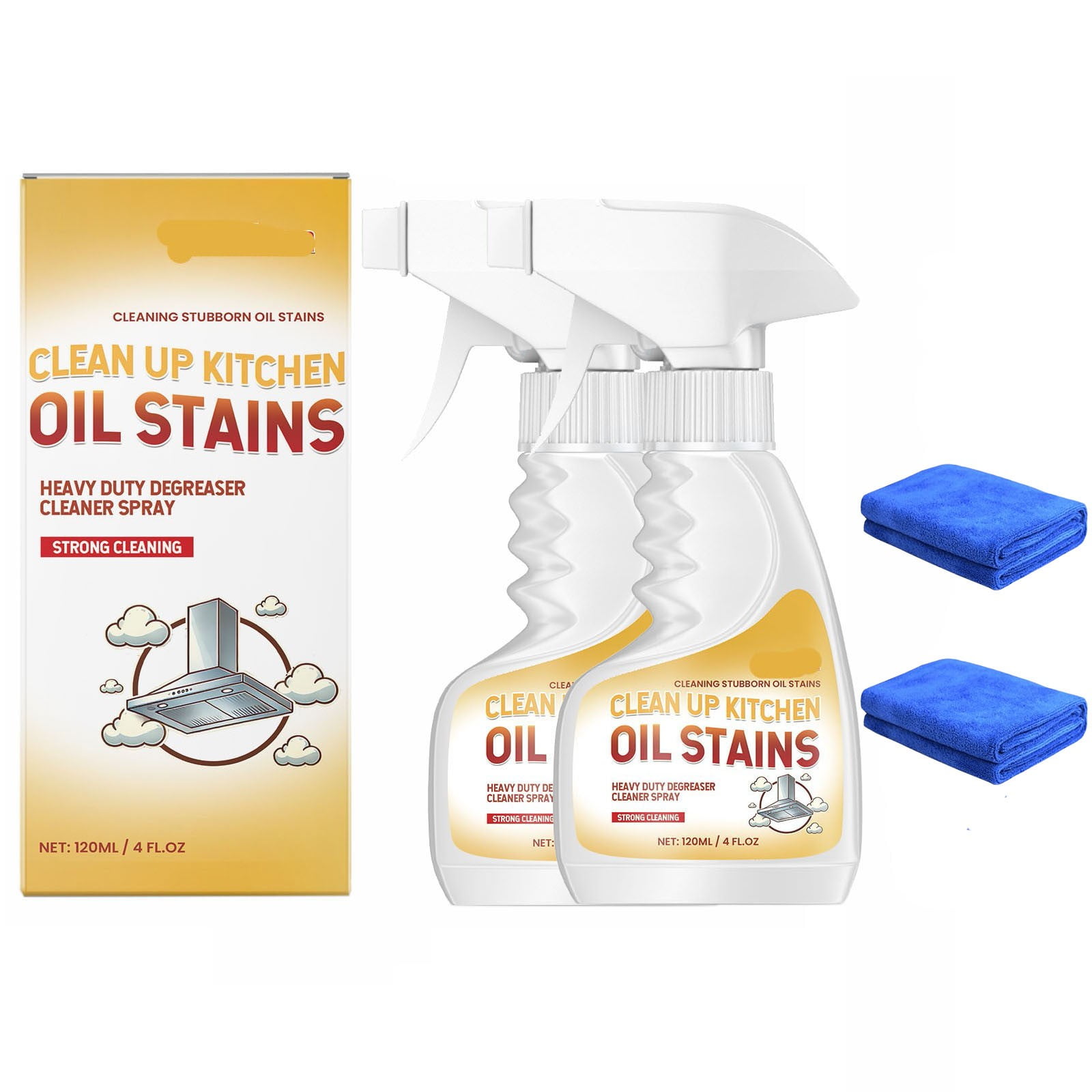 YiJuHui 2pcs Powerful Degreaser Spray - Heavy Duty Kitchen Cleaner for ...