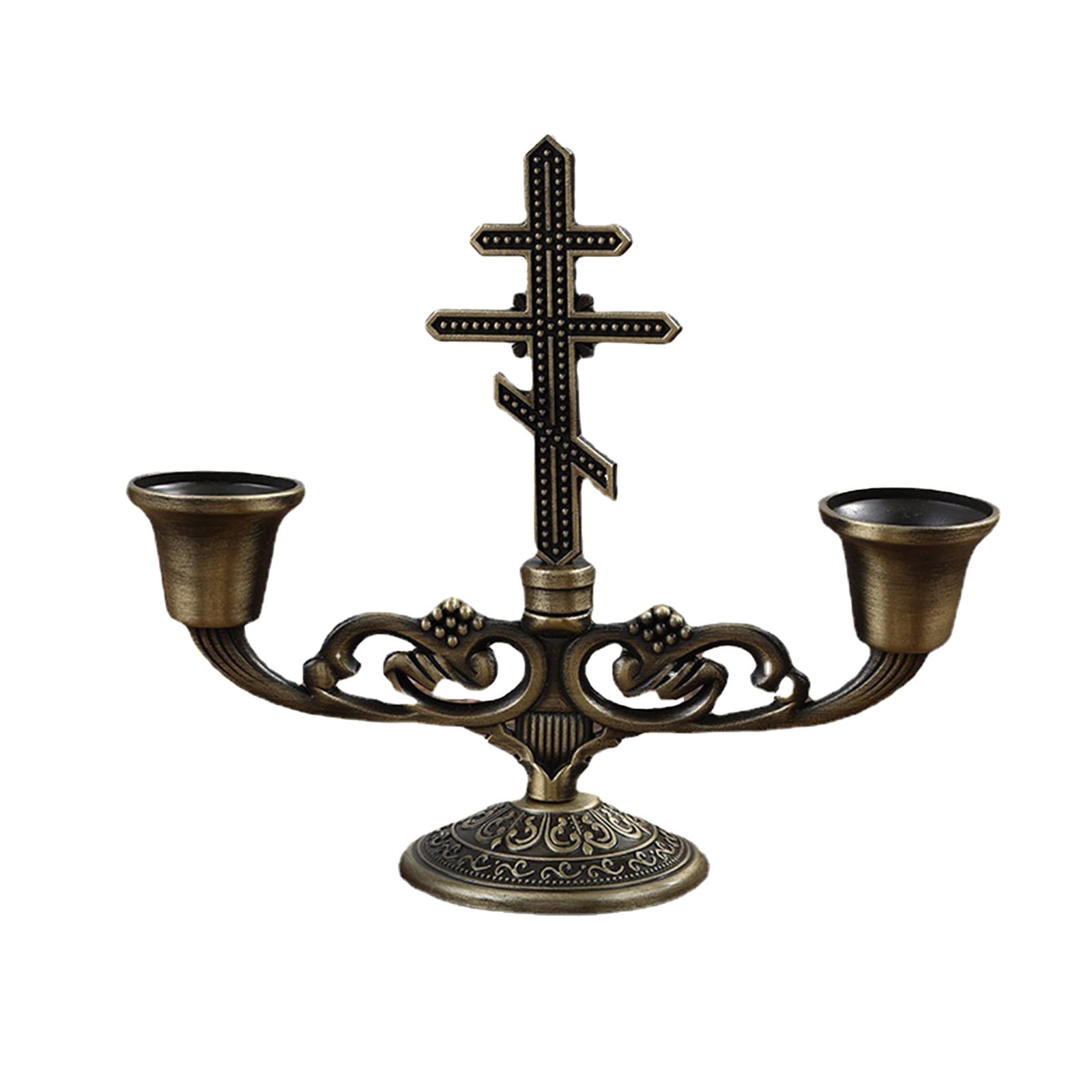 YiJuHui 2pcs Vintage Double Headed Candlestick, Antique Style Alloy ...