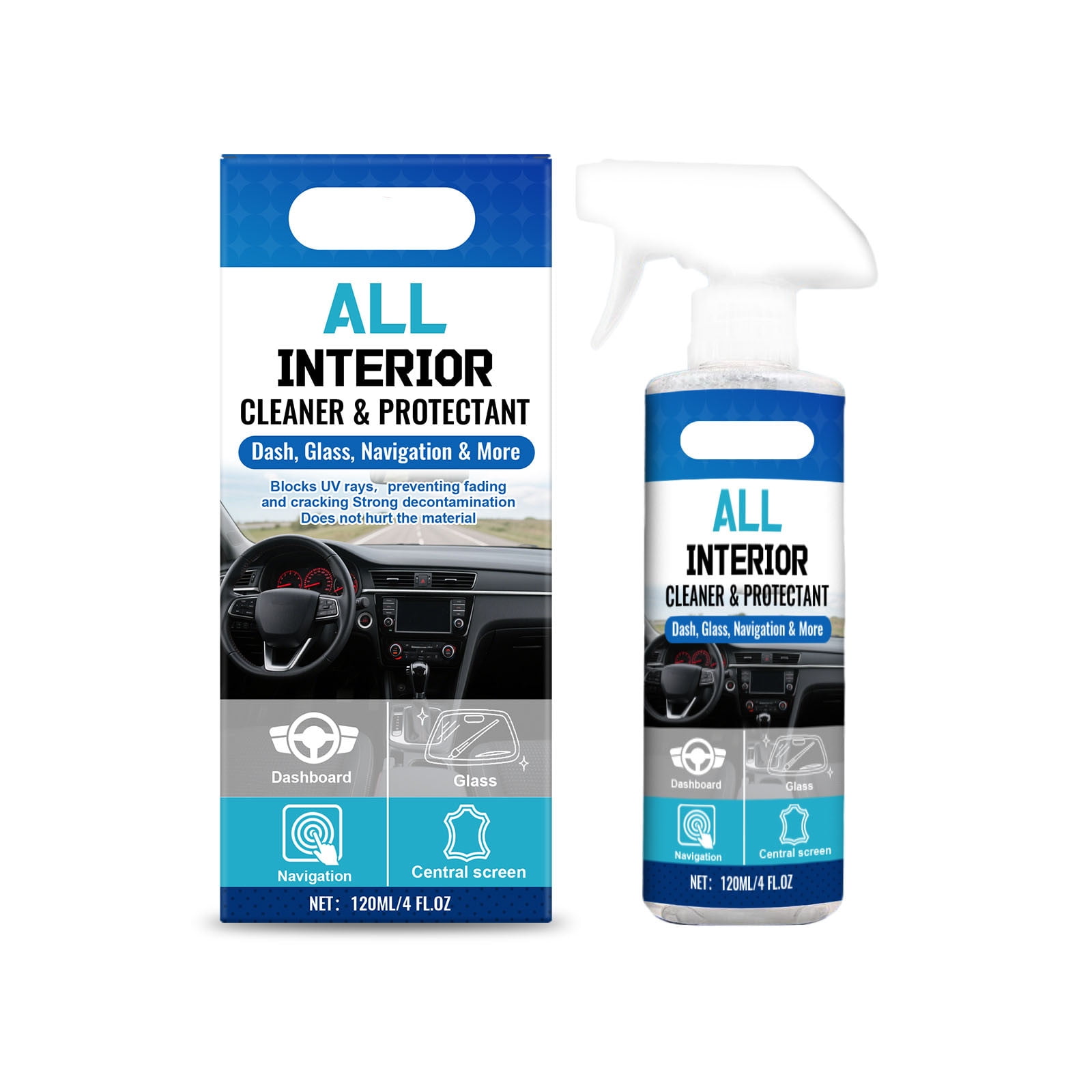 YiJuHui 3pcs Car Interior Cleaner Spray - All Surface Cleaning ...
