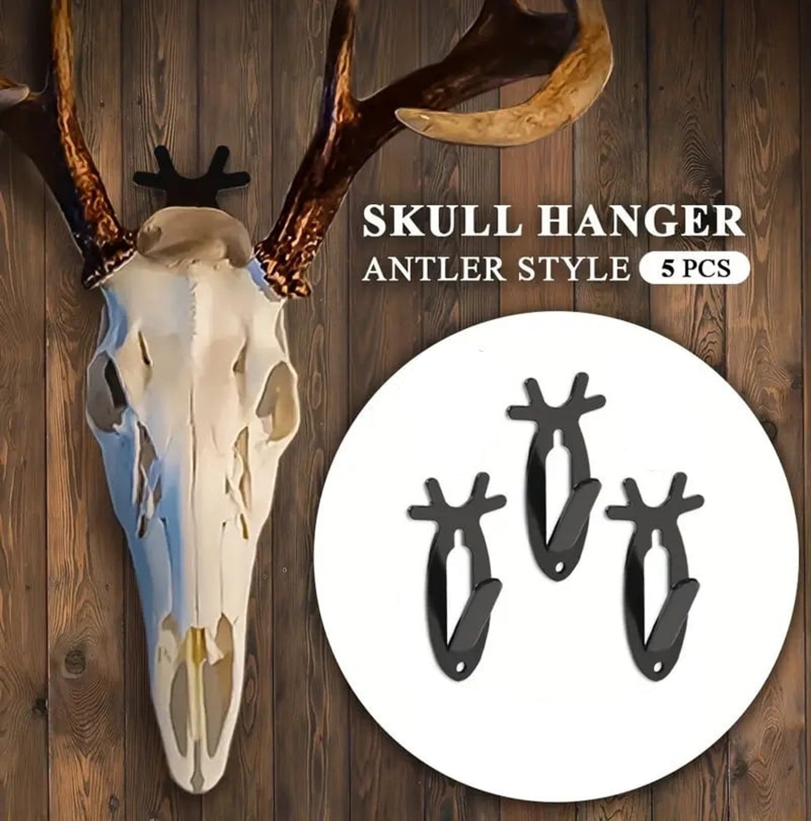 YiJuHui 3pcs European Skull Mount Hanger - Heavy Duty Wall Hook for ...