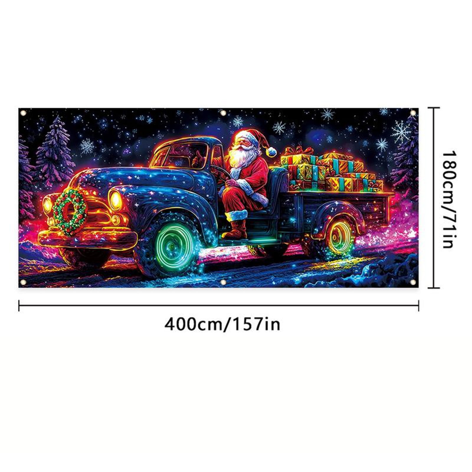 YiJuHui 3pcs Santa Claus Garage Door Cover - Weather-Resistant Holiday ...