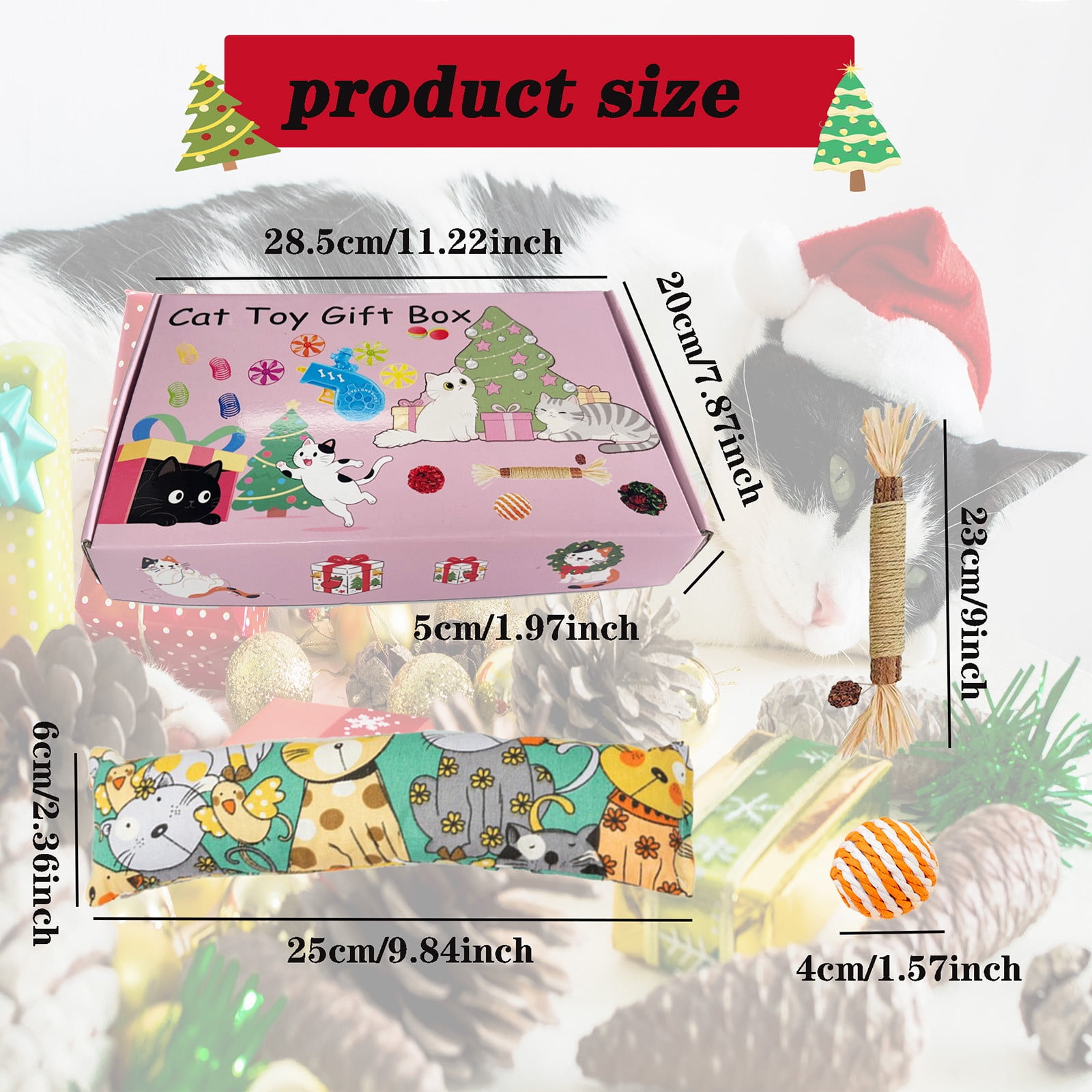 YiJuHui 4pcs Interactive Cat Toy Set with Leash, Wall Mount & Silent ...