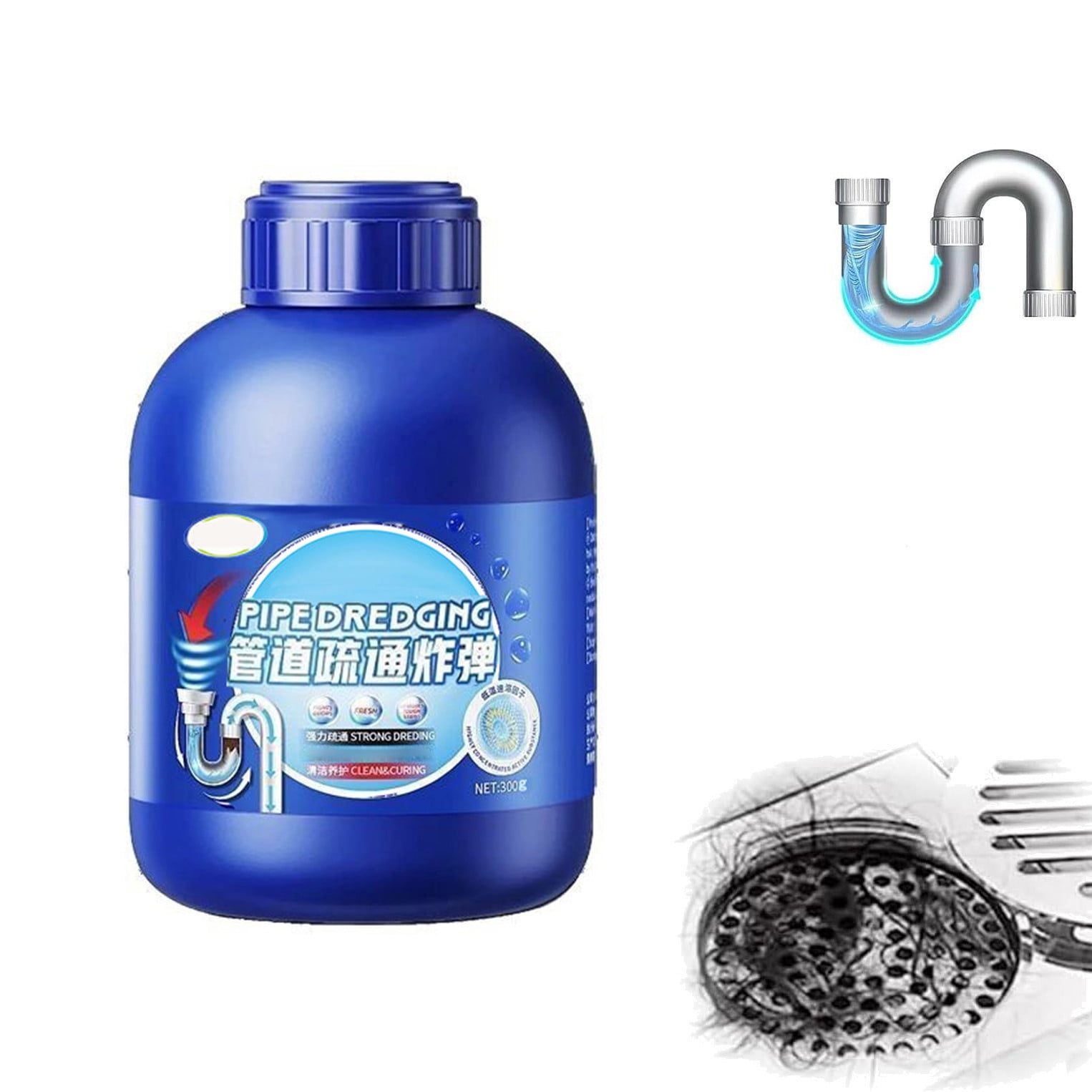 YiJuHui 4pcs Powerful Drain Cleaner - Fast Acting Clog Remover, Grease ...