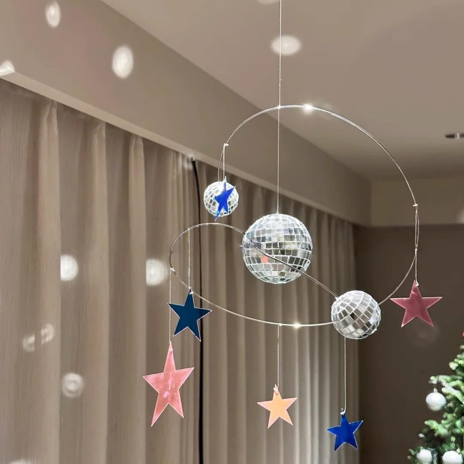 YiJuHui 4pcs Sun Catcher Mirror Balls Wind Chime Hanging Decor with ...