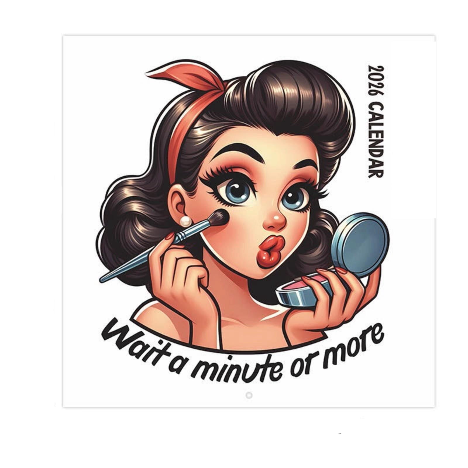 YiJuHui 4pcs Vintage Pinup Girl Wall Calendar 2026 - Retro Art, High ...