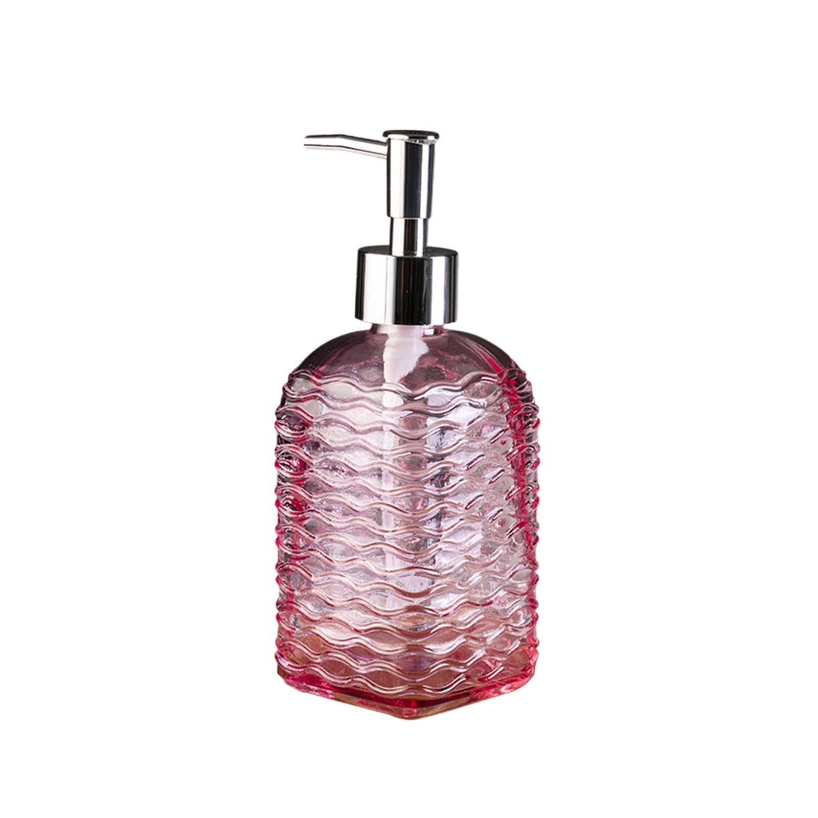 YiJuHui 4pcs Wave Pattern Glass Soap Dispenser - Elegant Press Design ...