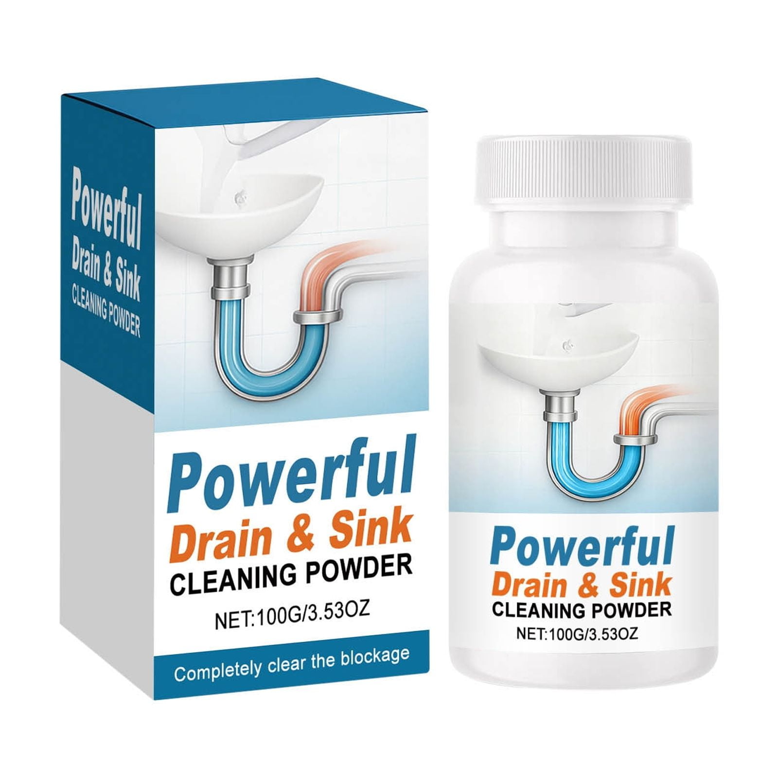 YiJuHui 5pcs Powerful Drain Cleaner Powder Unclogs Kitchen Sink Toilet ...