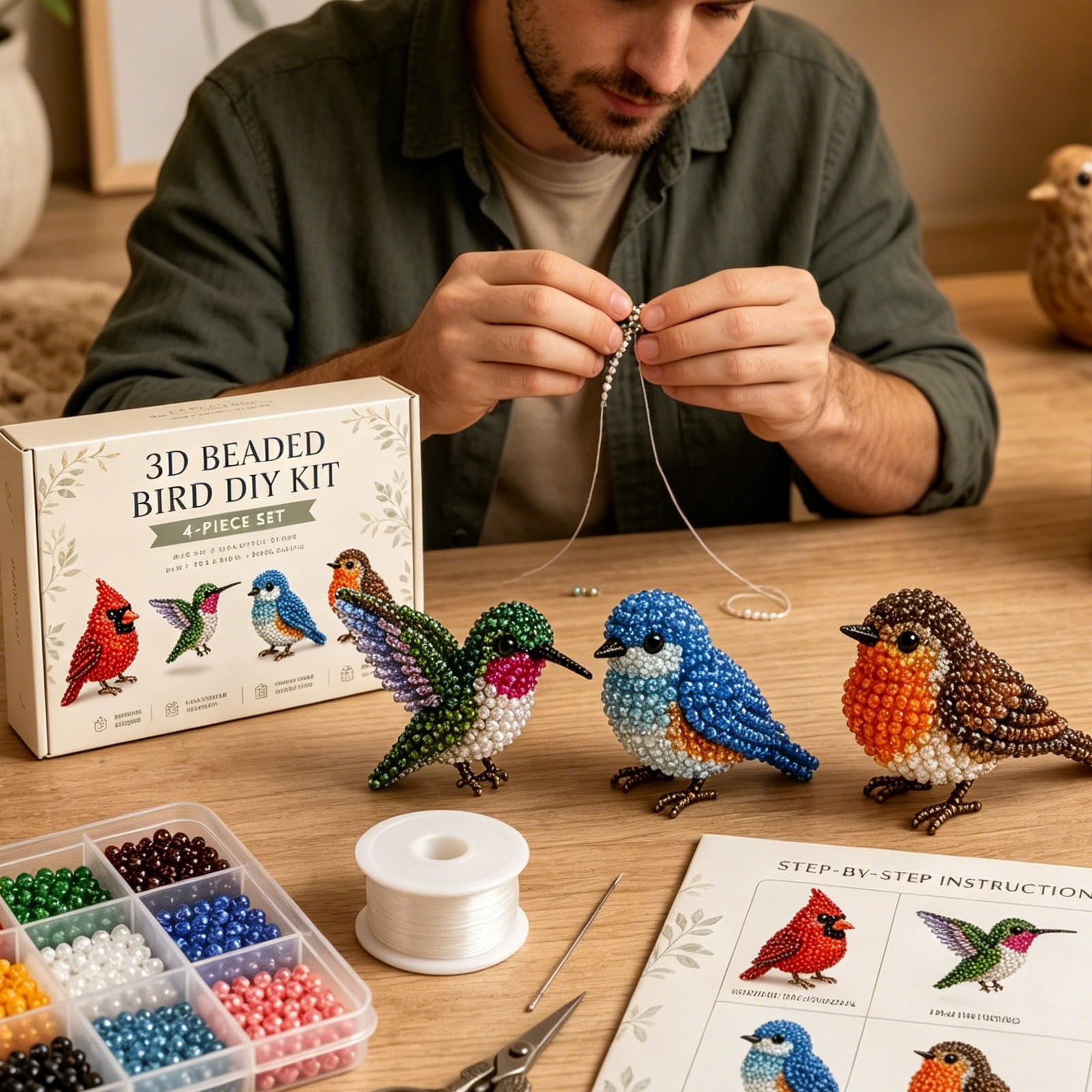 YiJuHui Bead Kit for Adults, Complete Beading Set with Colorful Beads ...