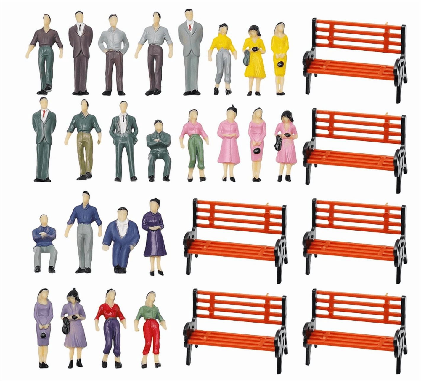 YiJuHui O Scale Model Train Figures Set, 50 Realistic Seated & Standing ...