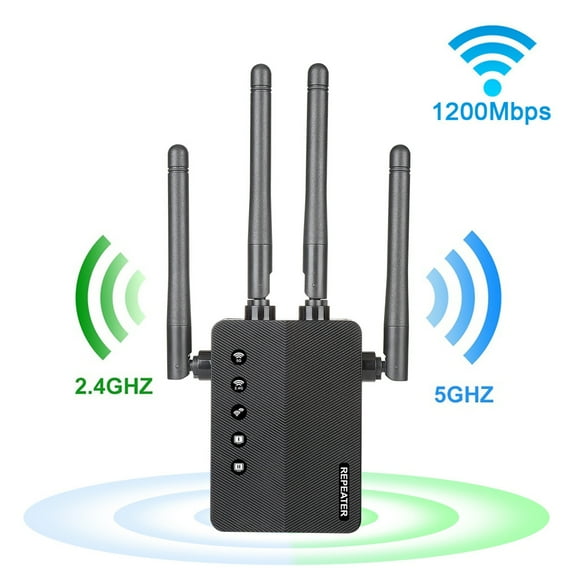 YiLBX 1200Mbps Dual Band WiFi Extender Repeater Router 2.4G&5G Wireless ...