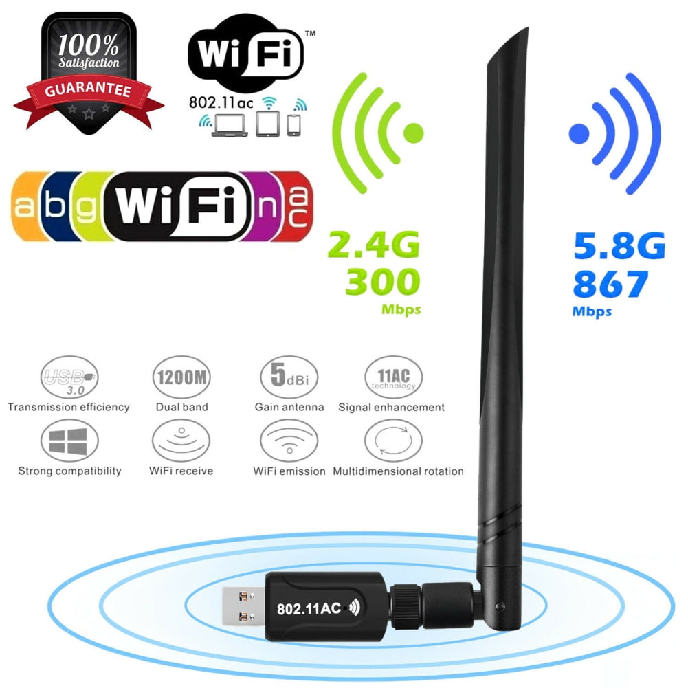 YiLBX 1200m Wireless Card Driveless 2.4G/5.8G USB3.0 Dual Band Wireless ...
