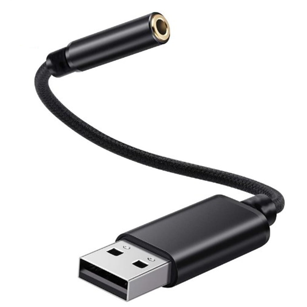 YiLBX USB to 3.5mm Jack Audio Adapter, 2 in 1 External USB Sound Card ...