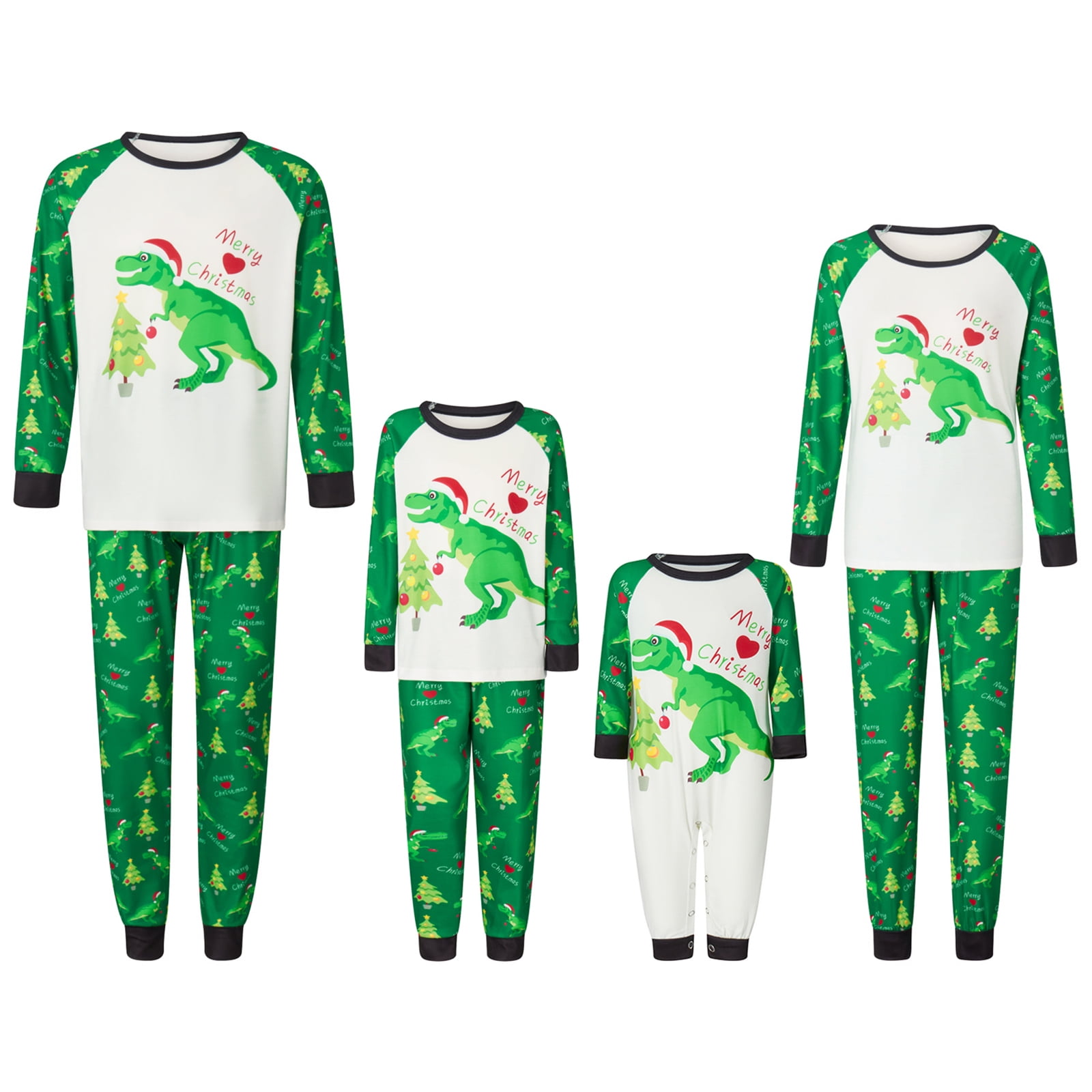 YiLvUst Holiday Christmas Pajamas Family Matching Pjs Set Xmas Dinosaur ...