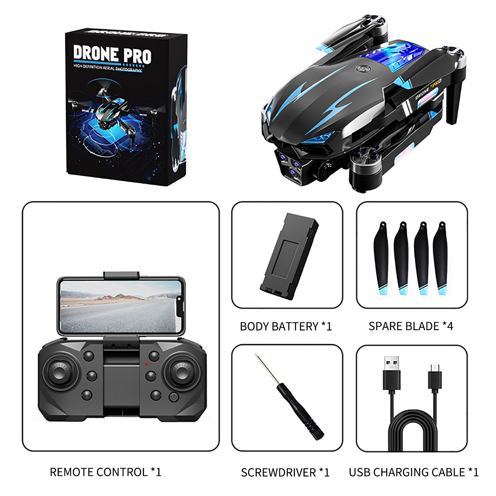 YiMou Drone with Camera, Mini drone for kid,Brushless Drone Three ...