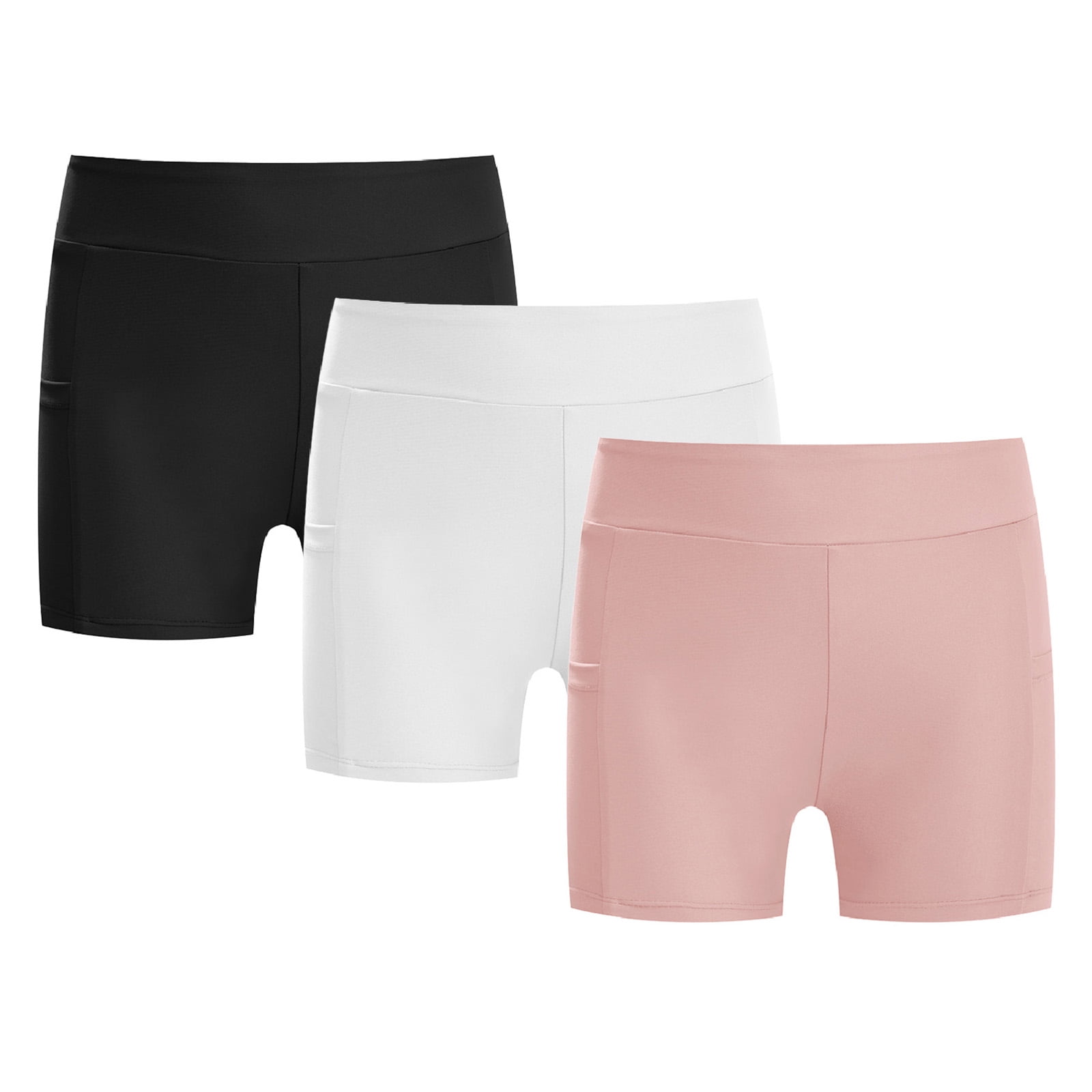 YiZYiF 3 Pack Kids Girls Sports Dance Shorts with Pockets Yoga Running ...