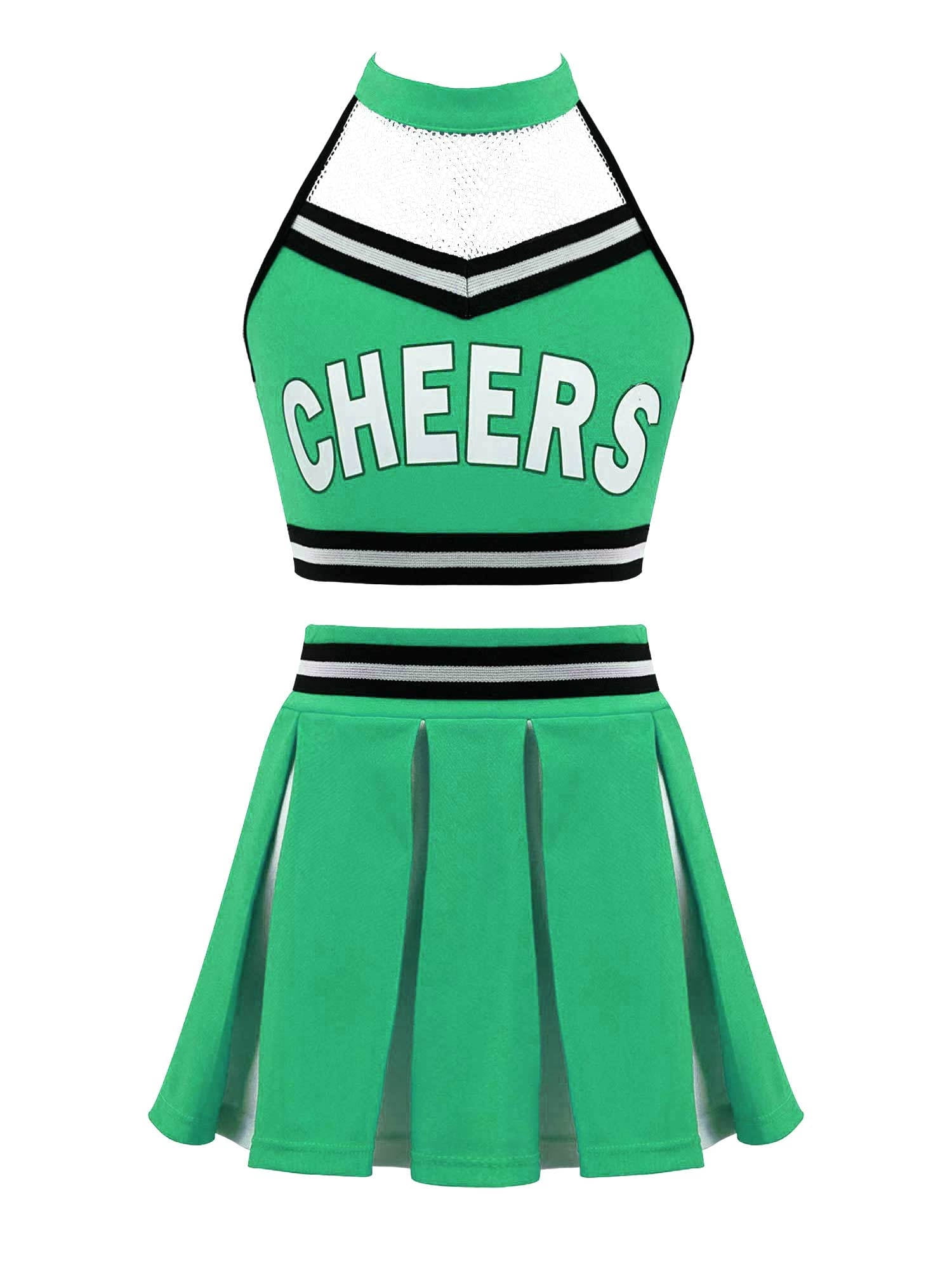 YiZYiF Big Girls 2pc Cheerleading Outfit Cheer Halter Neck Dancing ...