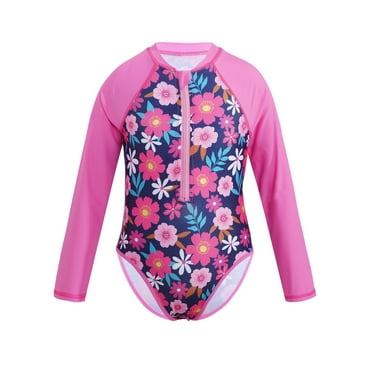 Breaking Waves Girls Floral Ruffle Strap Swimsuit, 1-Piece, Sizes 7-16 ...