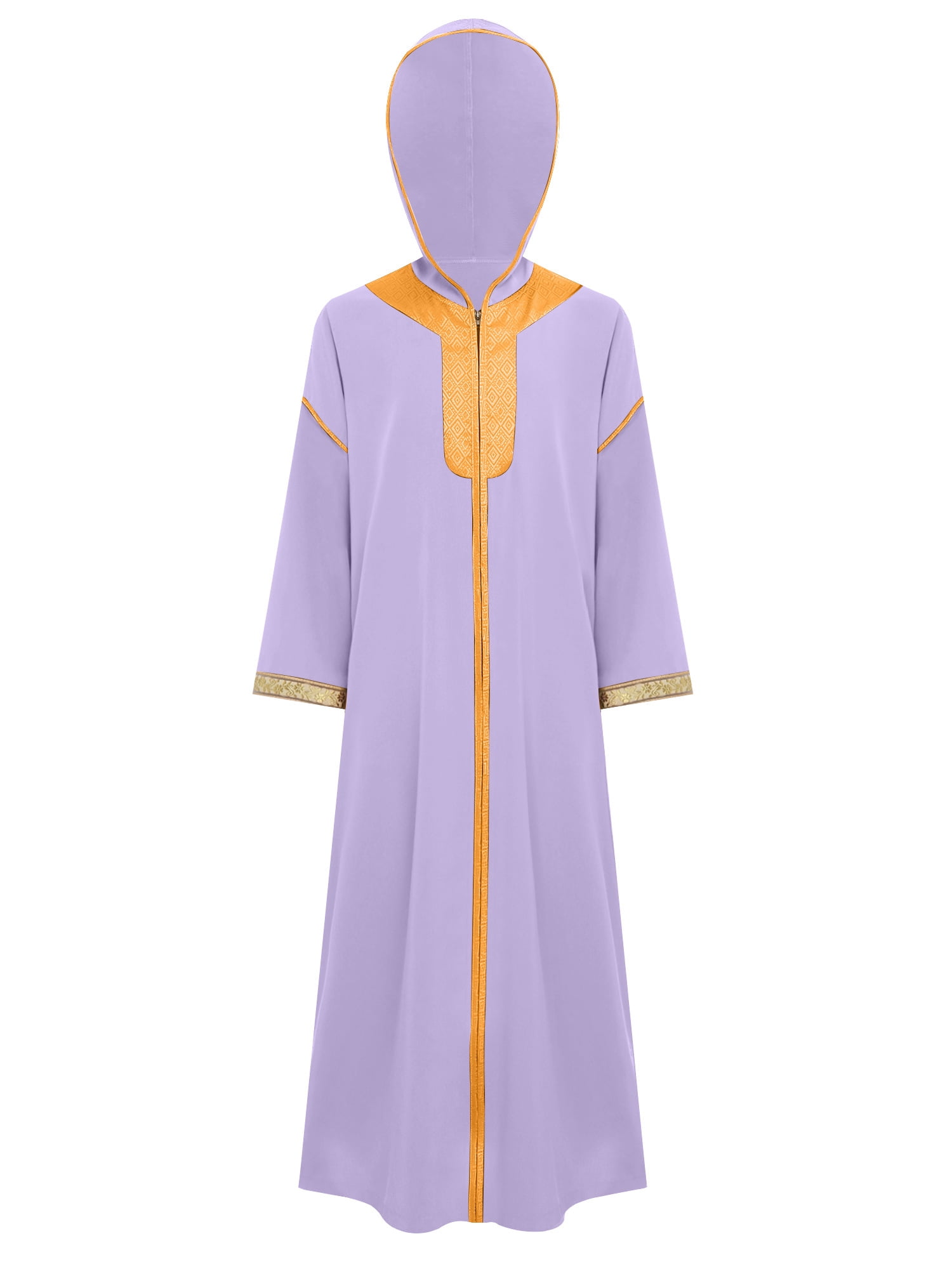 YiZYiF Boys Girls Muslim Kaftan Arab Robe Long Sleeve Abaya Hooded ...