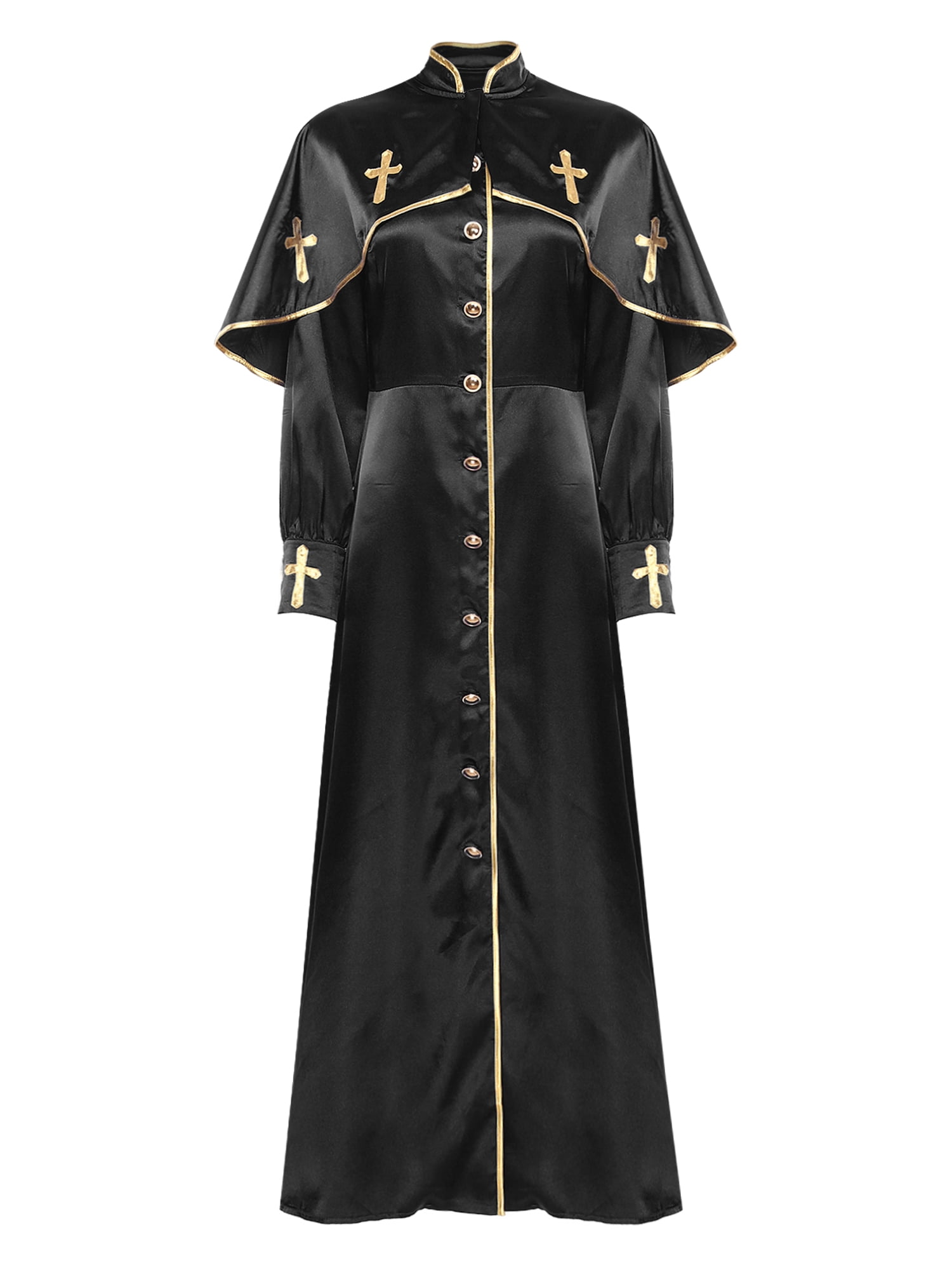 YiZYiF Clergy Robe for Women Long Sleeve Loose Clergy Maxi Dress ...