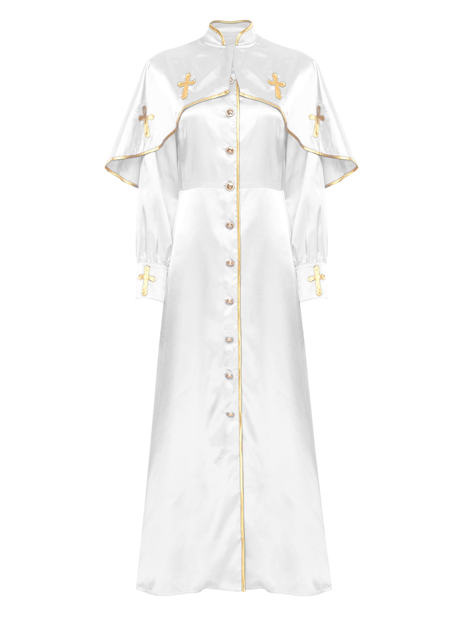 YiZYiF Clergy Robe for Women Long Sleeve Loose Clergy Maxi Dress ...