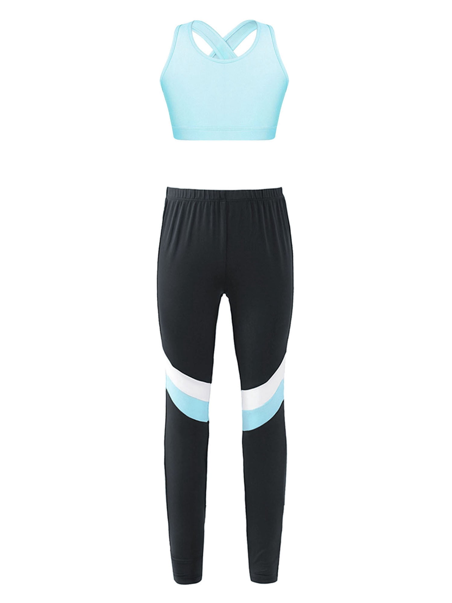 YiZYiF Girls Active Outfit Sports Bra Crop Top with Yoga Pants ...