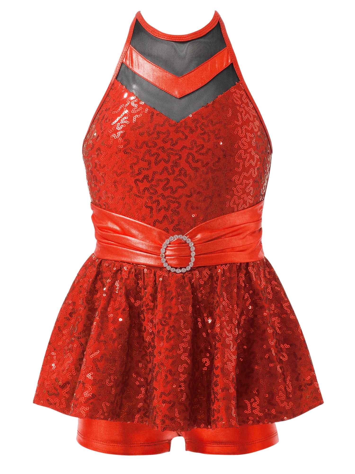 YiZYiF Girls Ballet Dance Leotard Dress Sequined Costume for Jazz Tap ...