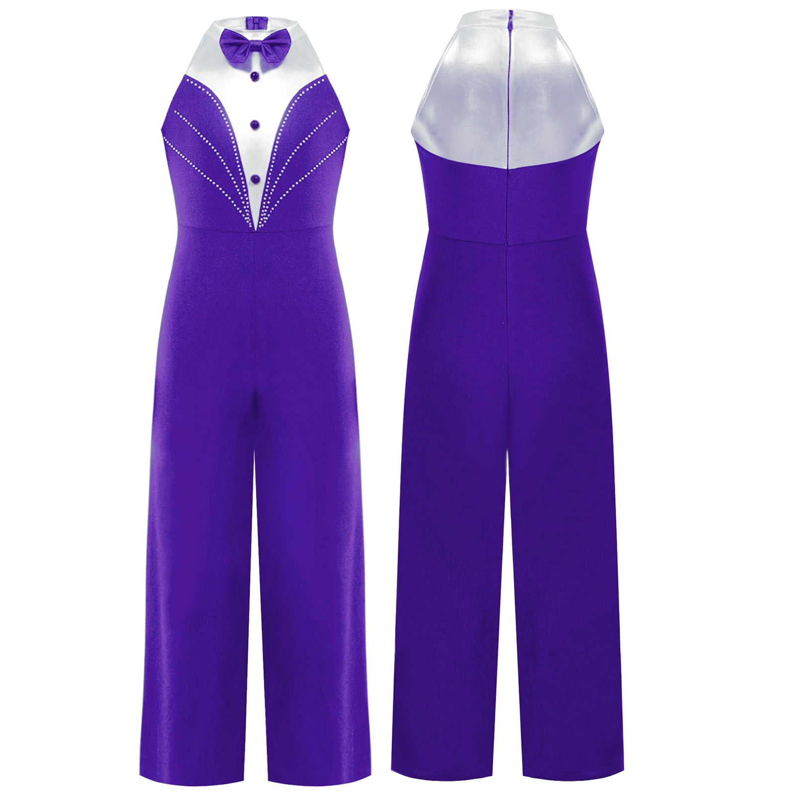YiZYiF Girls Jazz Tap Dance Costume for Kid Halloween Party Halter ...