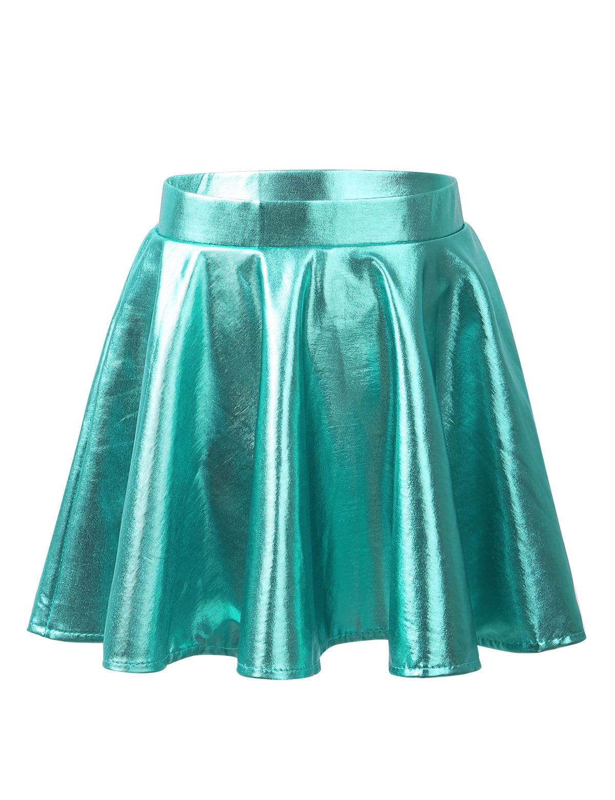YiZYiF Girls Shiny Metallic A-line Skirt Pleated Jazz Dance Skort ...