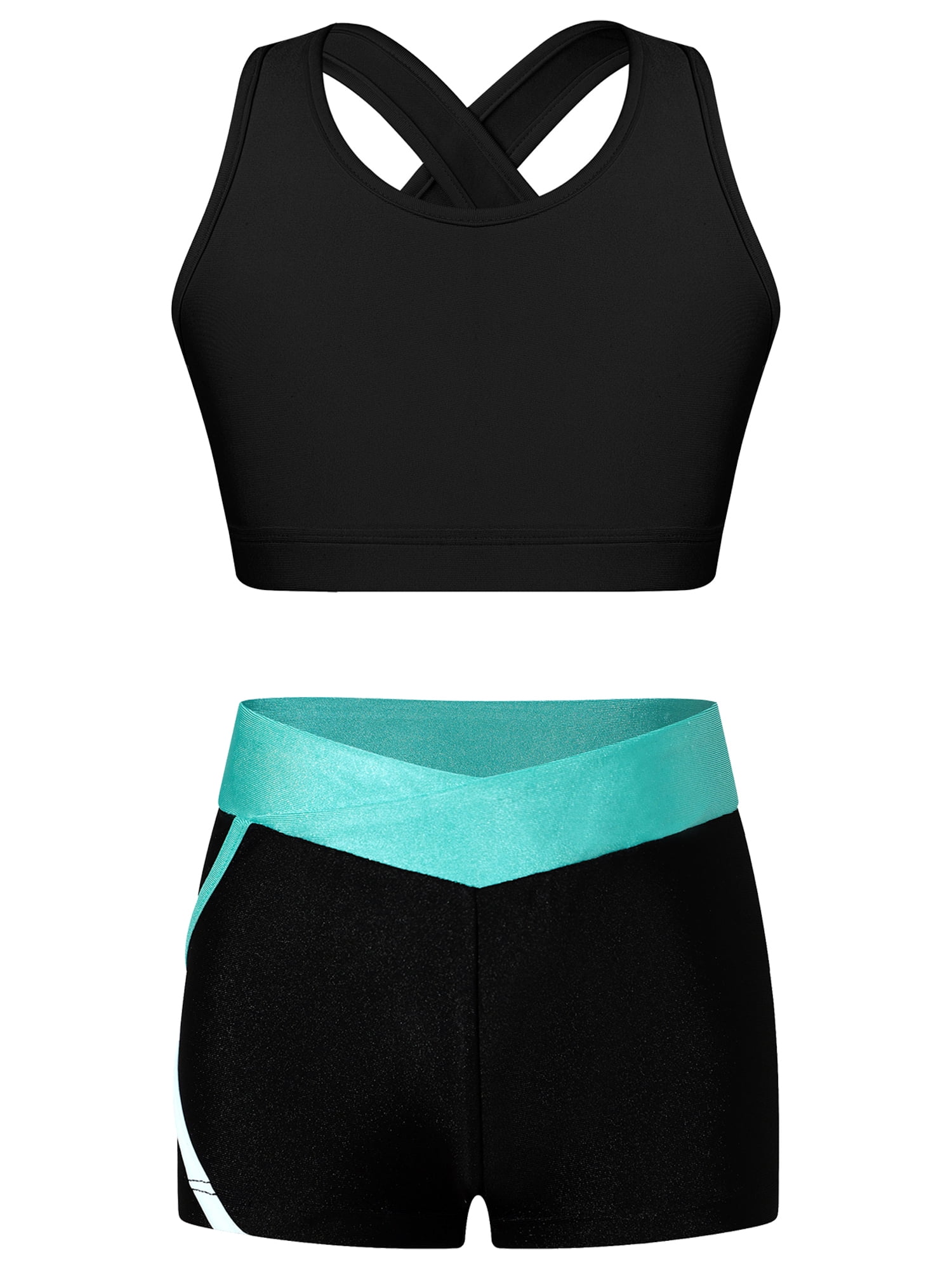 YiZYiF Girls Two Piece Activewear Floral Print Tank Top with Athletic ...