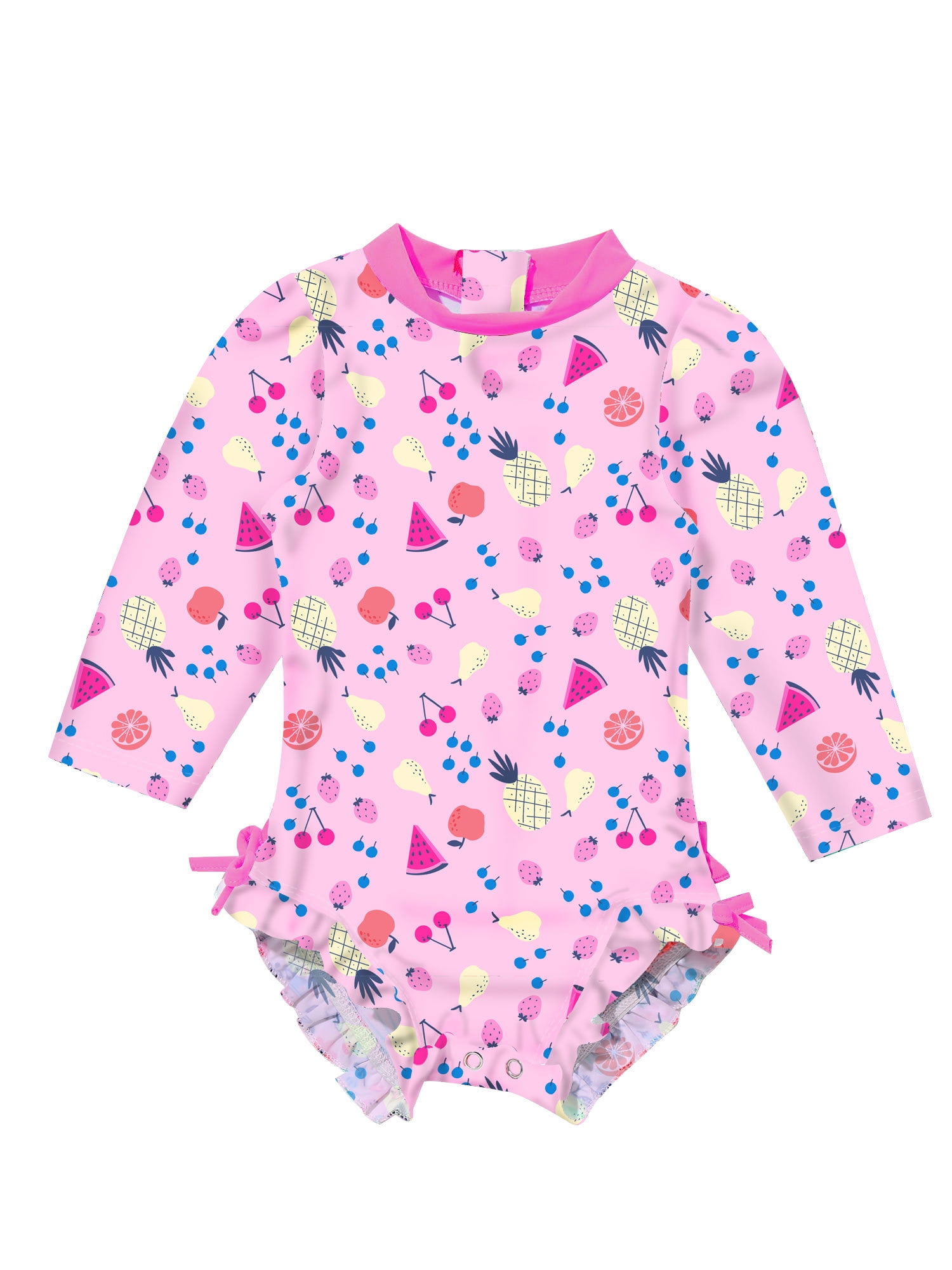 YiZYiF Infant Baby Girls One-piece Swimwear Long Sleeves Ruffled Back ...