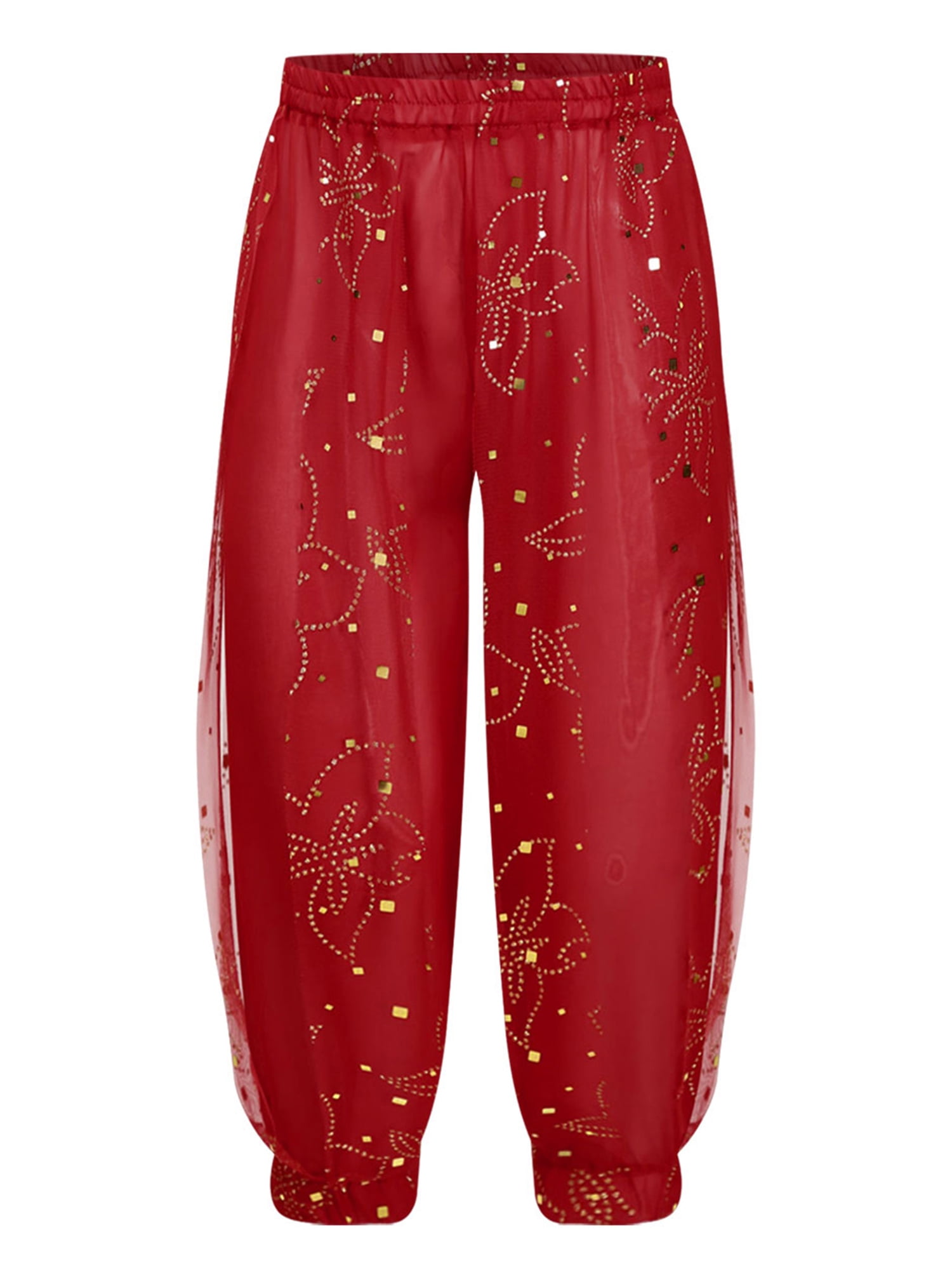 YiZYiF Kids Girls Belly Dance Bloomers Shiny Floral Print Pants for ...