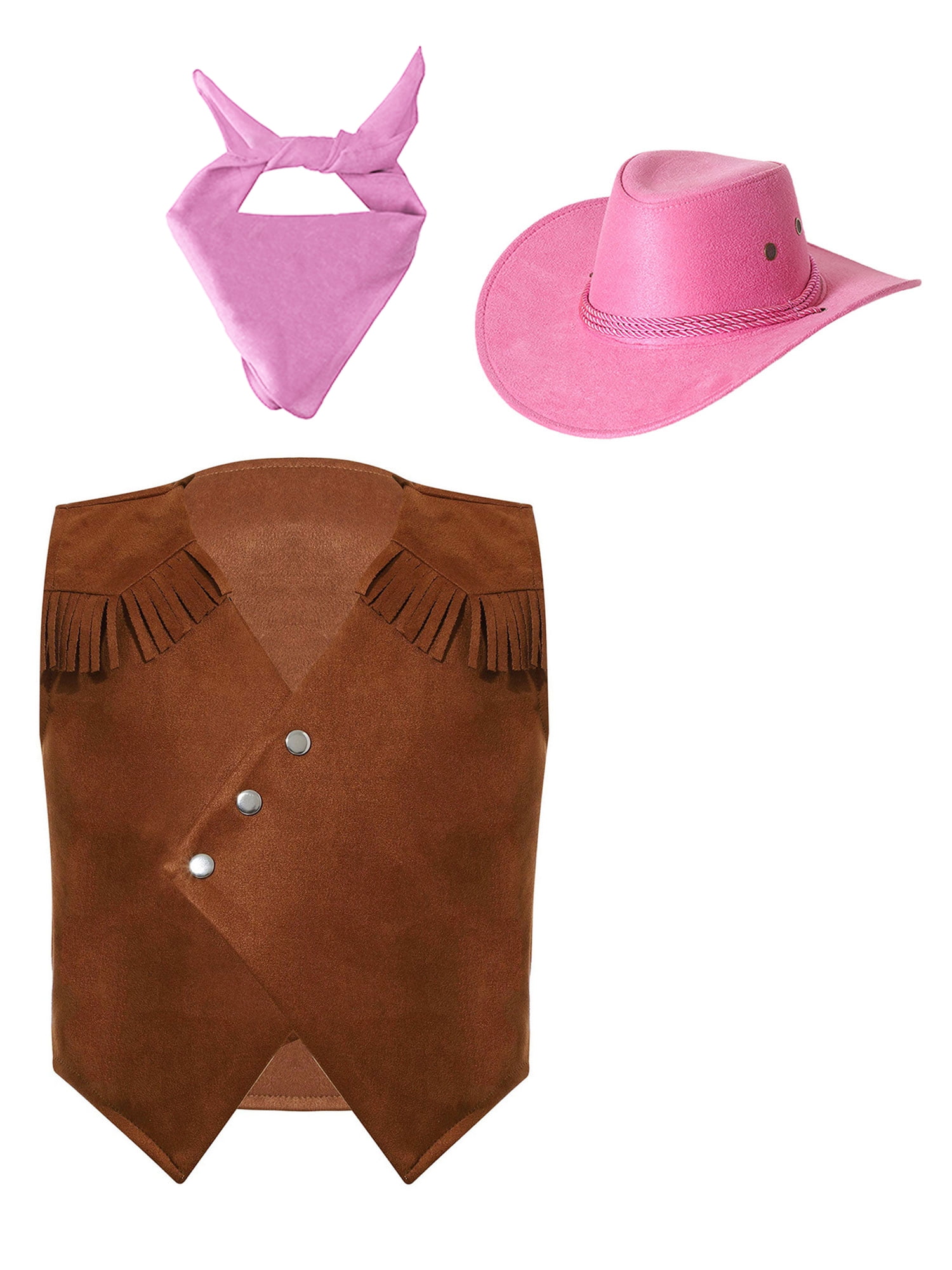 YiZYiF Kids Girls Boys Western Rodeo Cowboy Costume Vintage Vest with ...