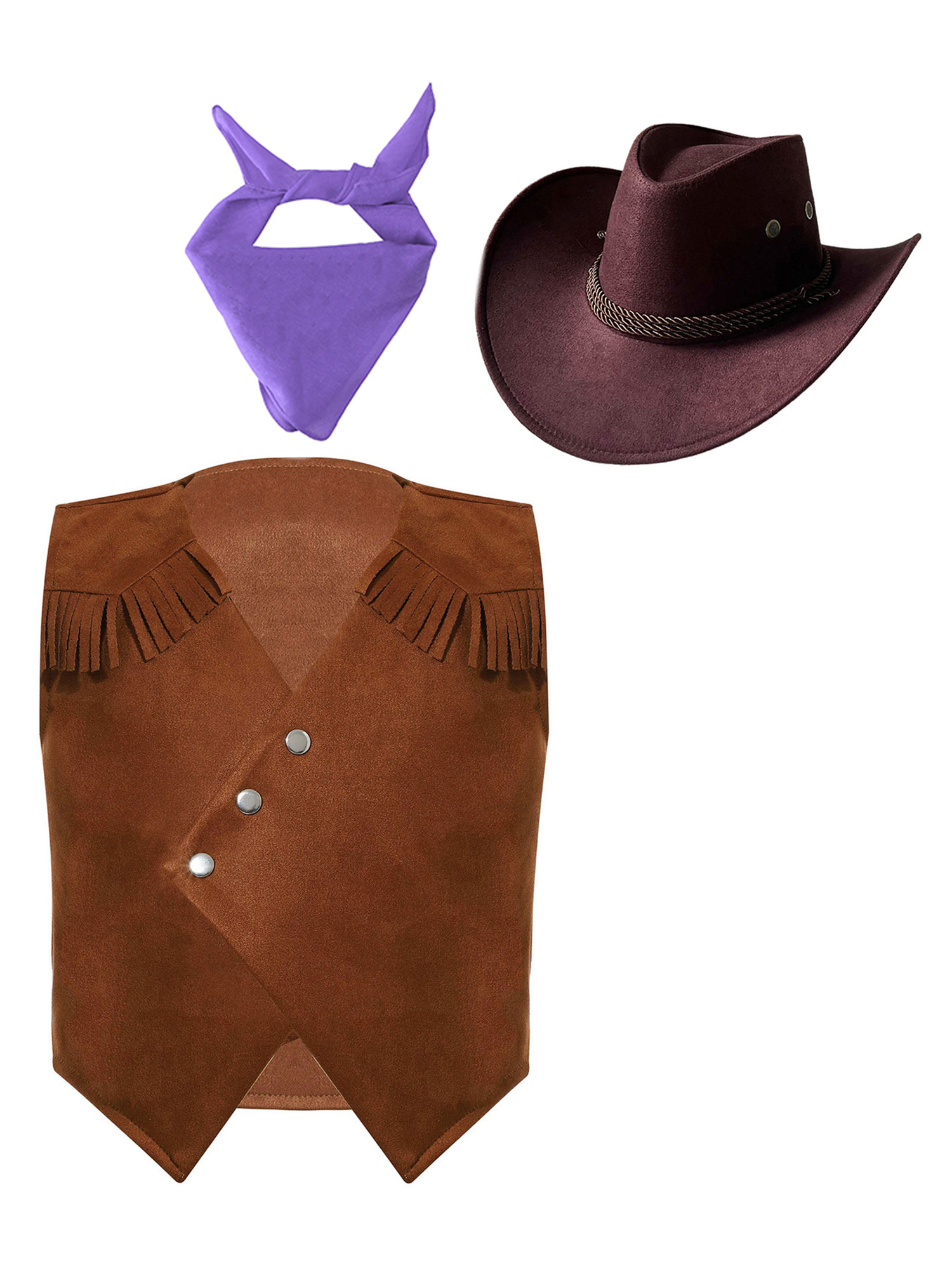 YiZYiF Kids Girls Boys Western Rodeo Cowboy Costume Vintage Vest with ...