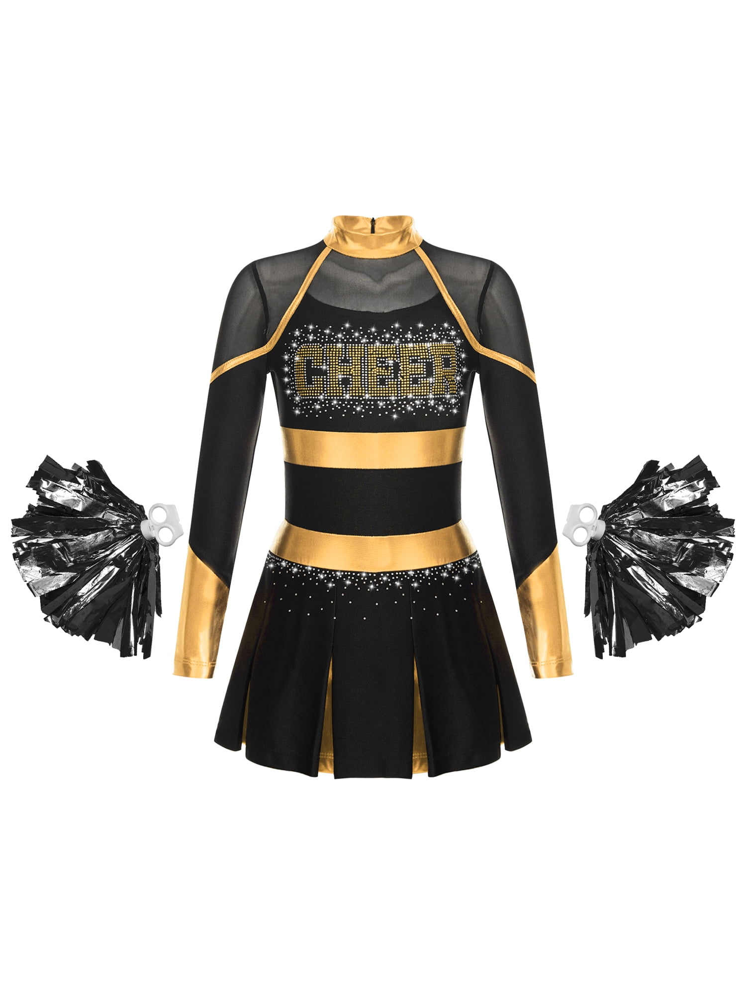 YiZYiF Kids Girls Cheer Team Uniform Cheer Leader Outfit Halloween ...