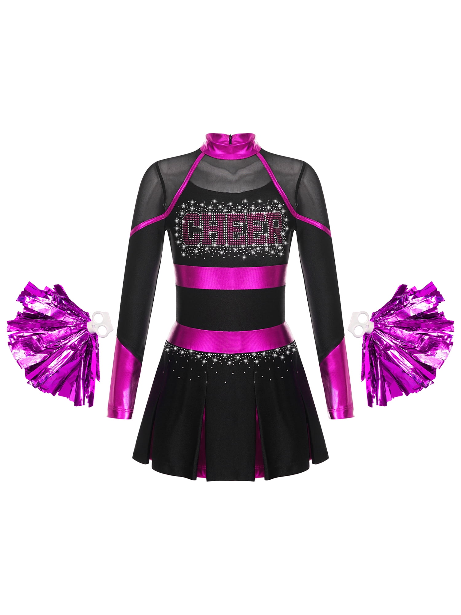 YiZYiF Kids Girls Cheer Team Uniform Cheer Leader Outfit Halloween ...