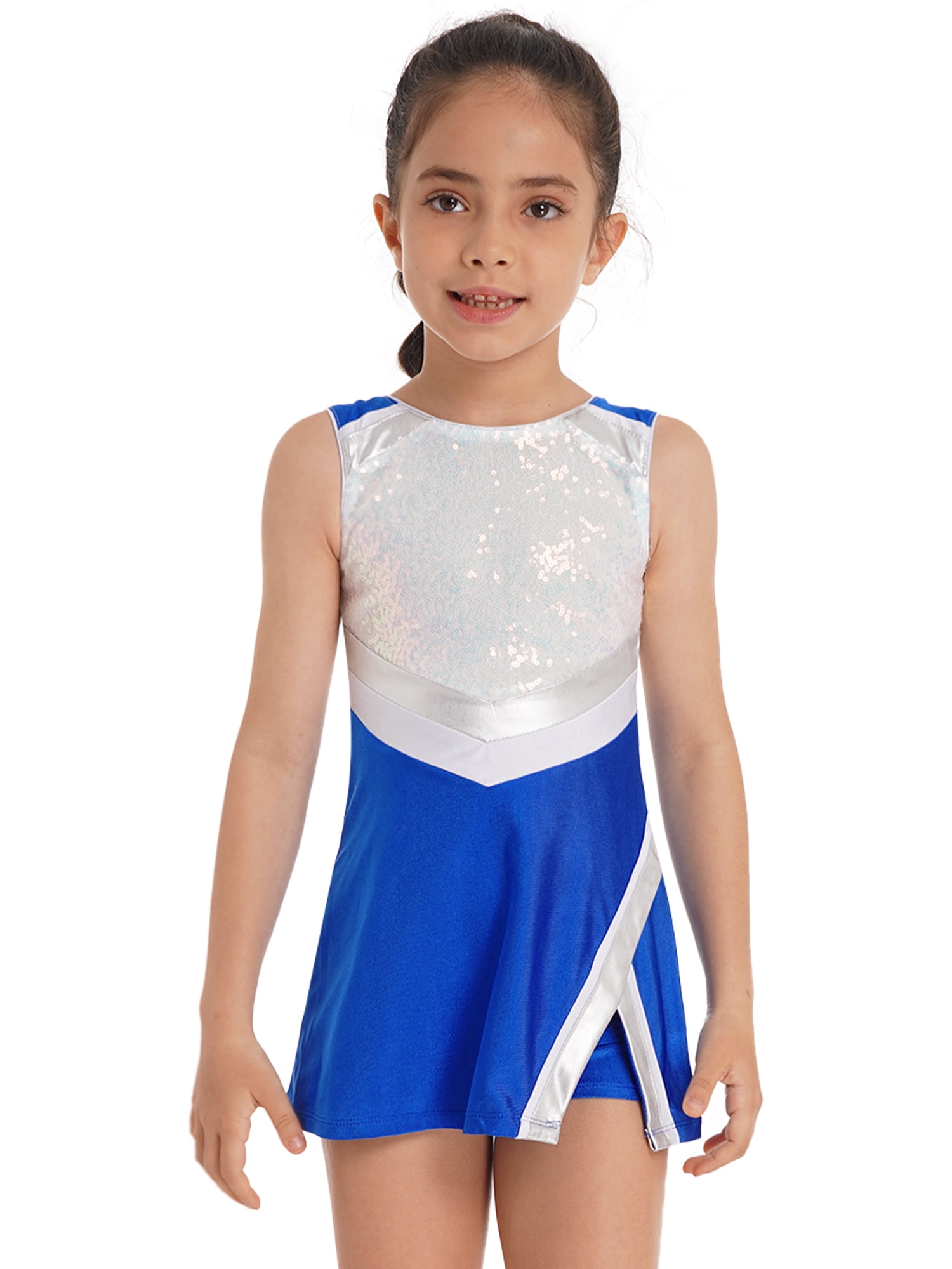YiZYiF Kids Girls Cheerleading Outfit Cheer Uniform Sequins Sports ...