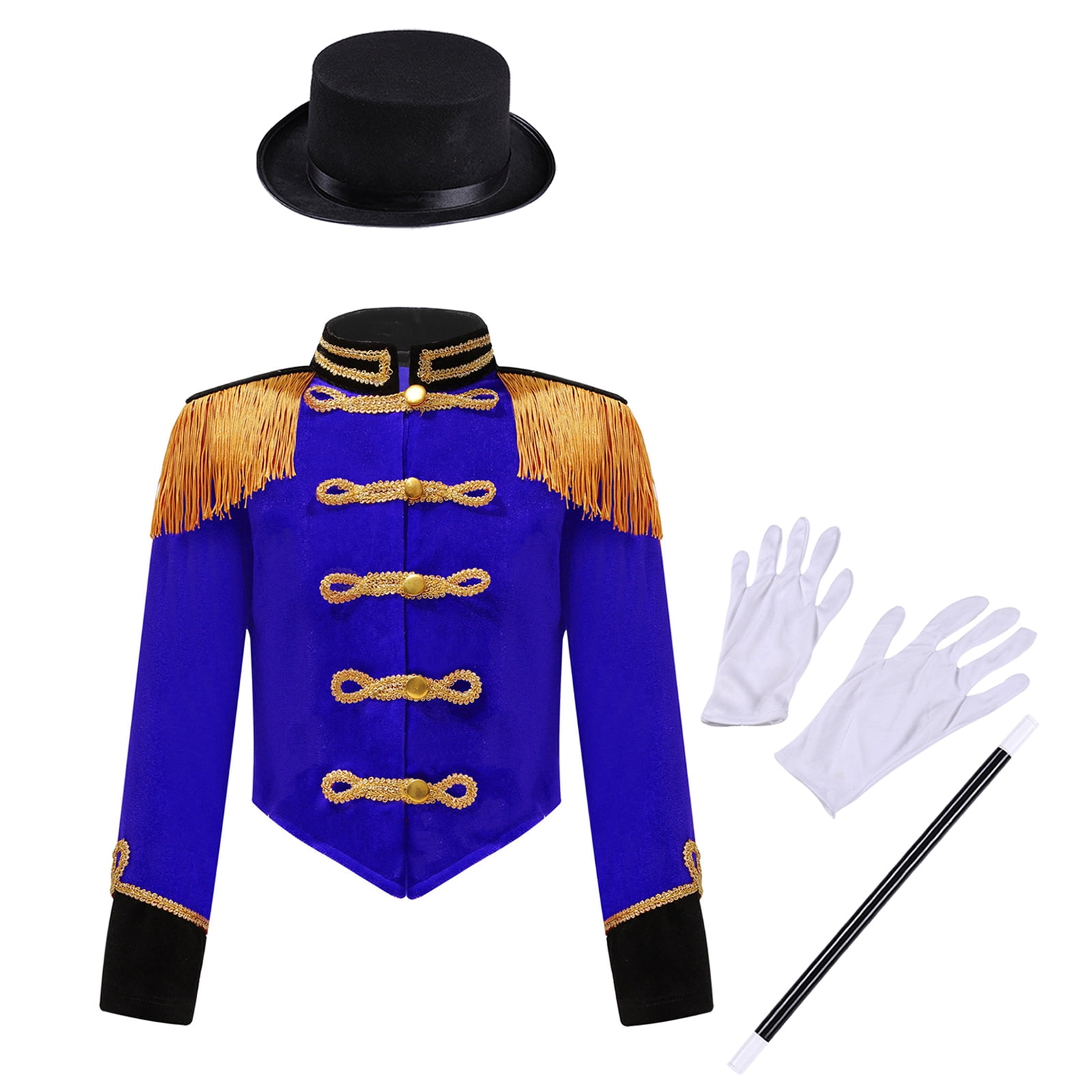 YiZYiF Kids Girls Circus Ringmaster Jacket Magician Drummer Marching ...
