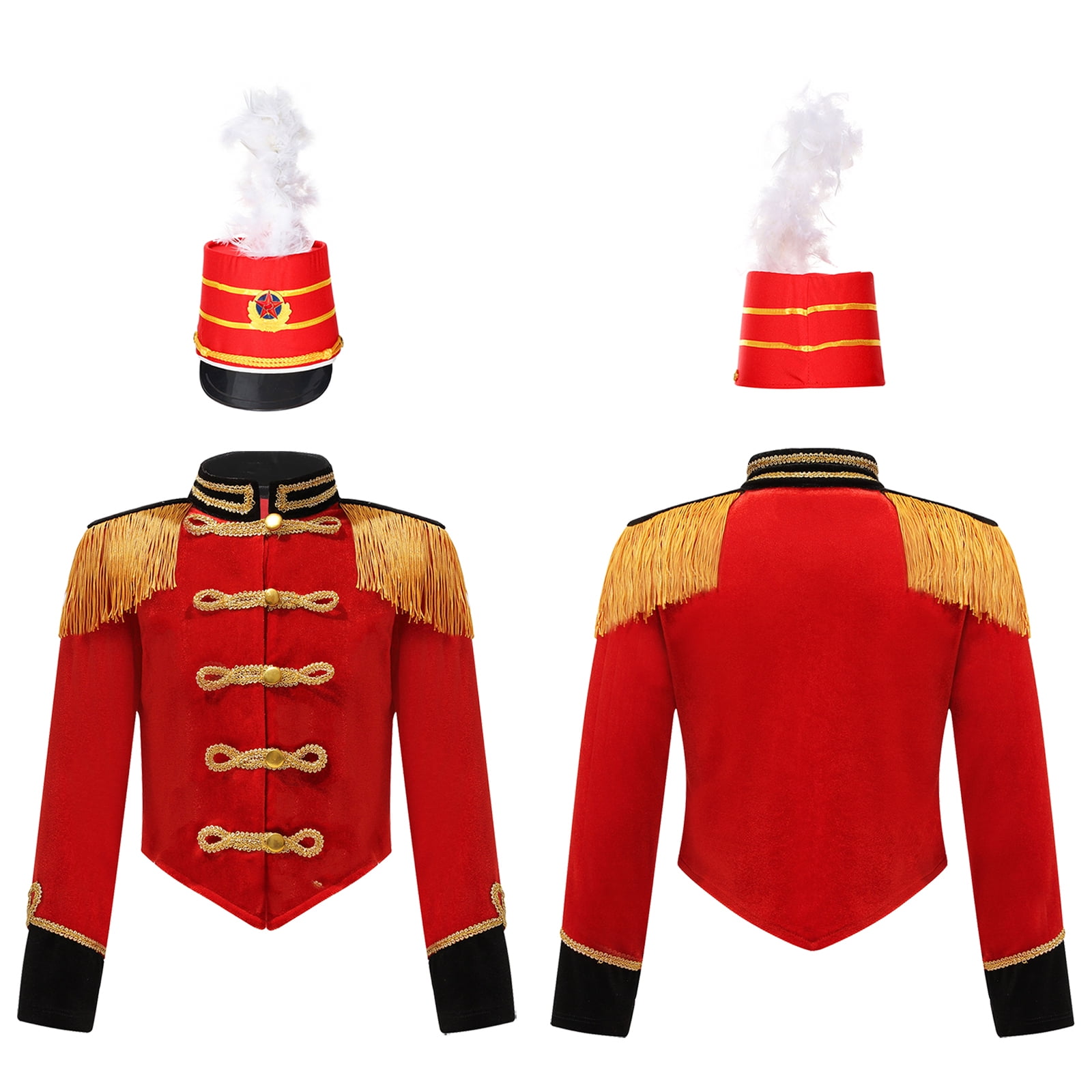YiZYiF Kids Girls Circus Ringmaster Jacket Velvet Tassels Drummer ...