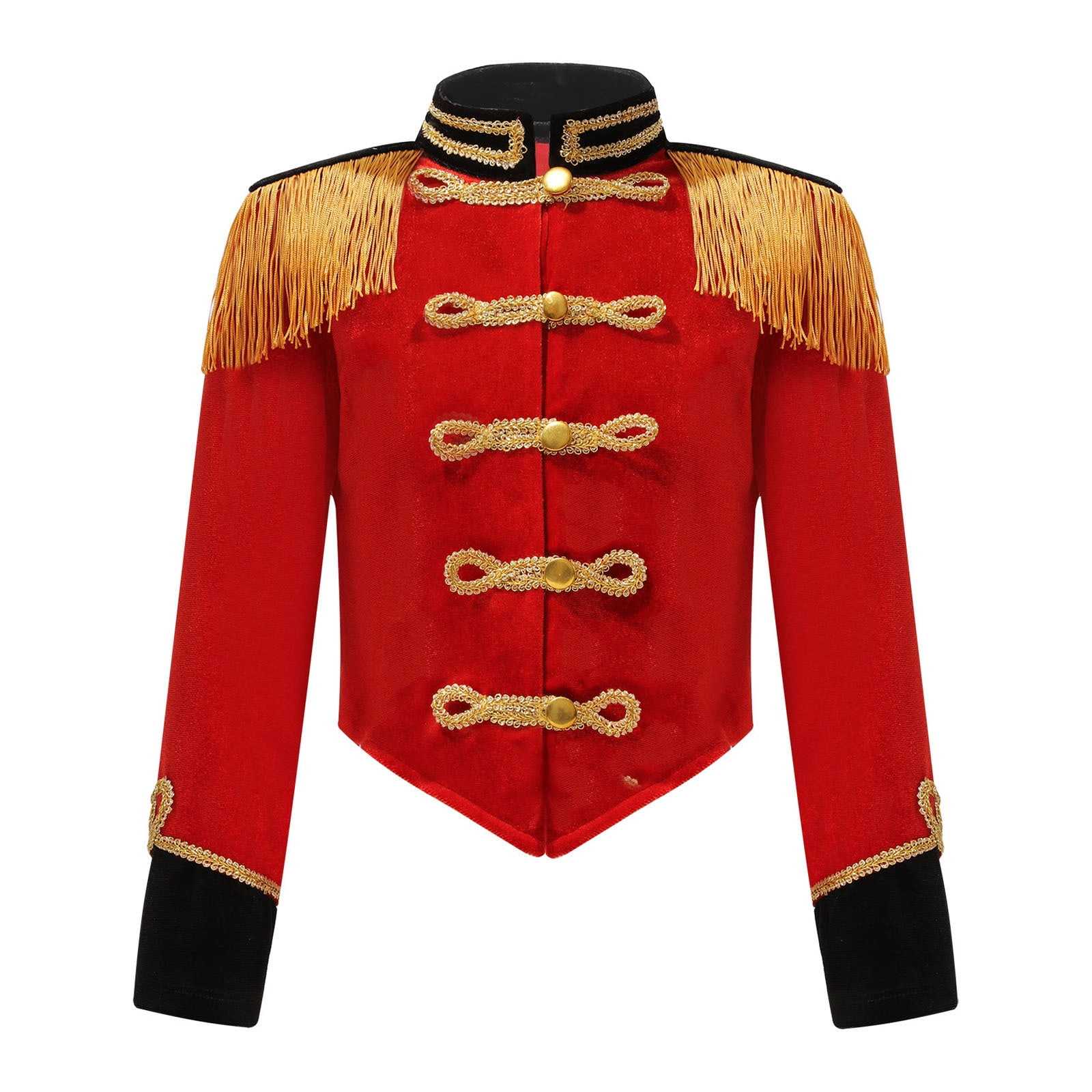 YiZYiF Kids Girls Circus Ringmaster Jacket Velvet Tassels Drummer ...
