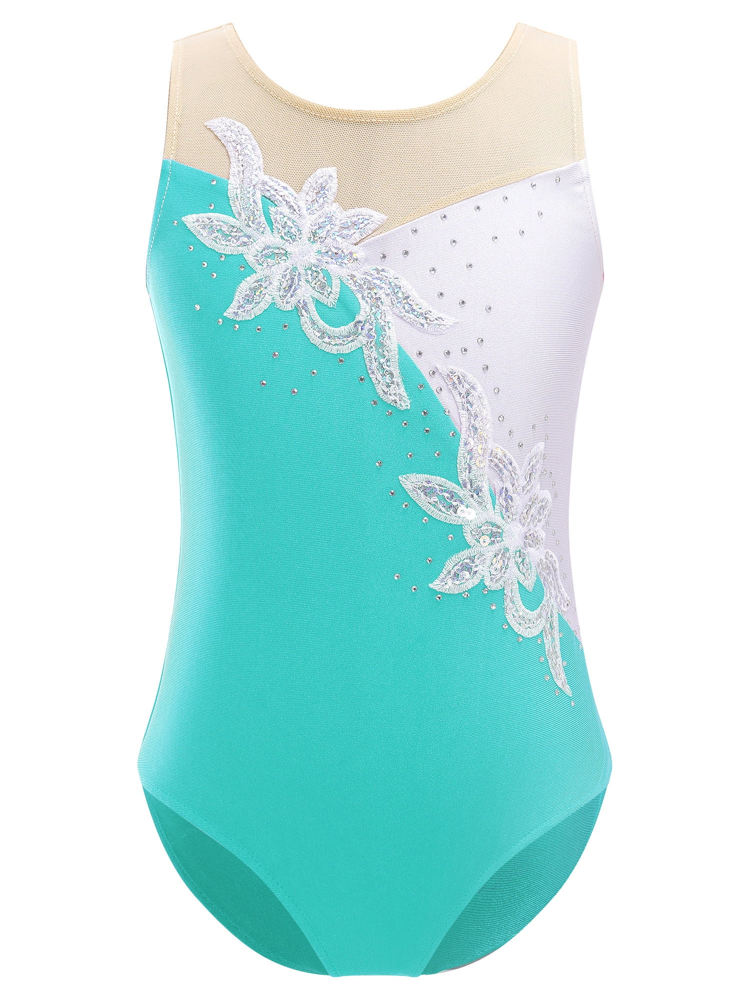 YiZYiF Kids Girls Mesh Patchwork Ballet Dance Leotard Gymnastic ...