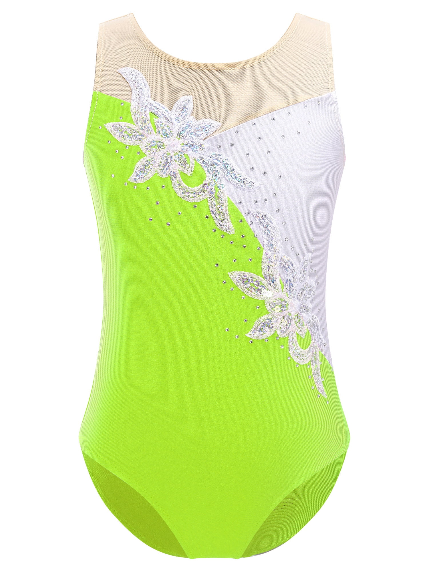 YiZYiF Kids Girls Mesh Patchwork Ballet Dance Leotard Gymnastic ...