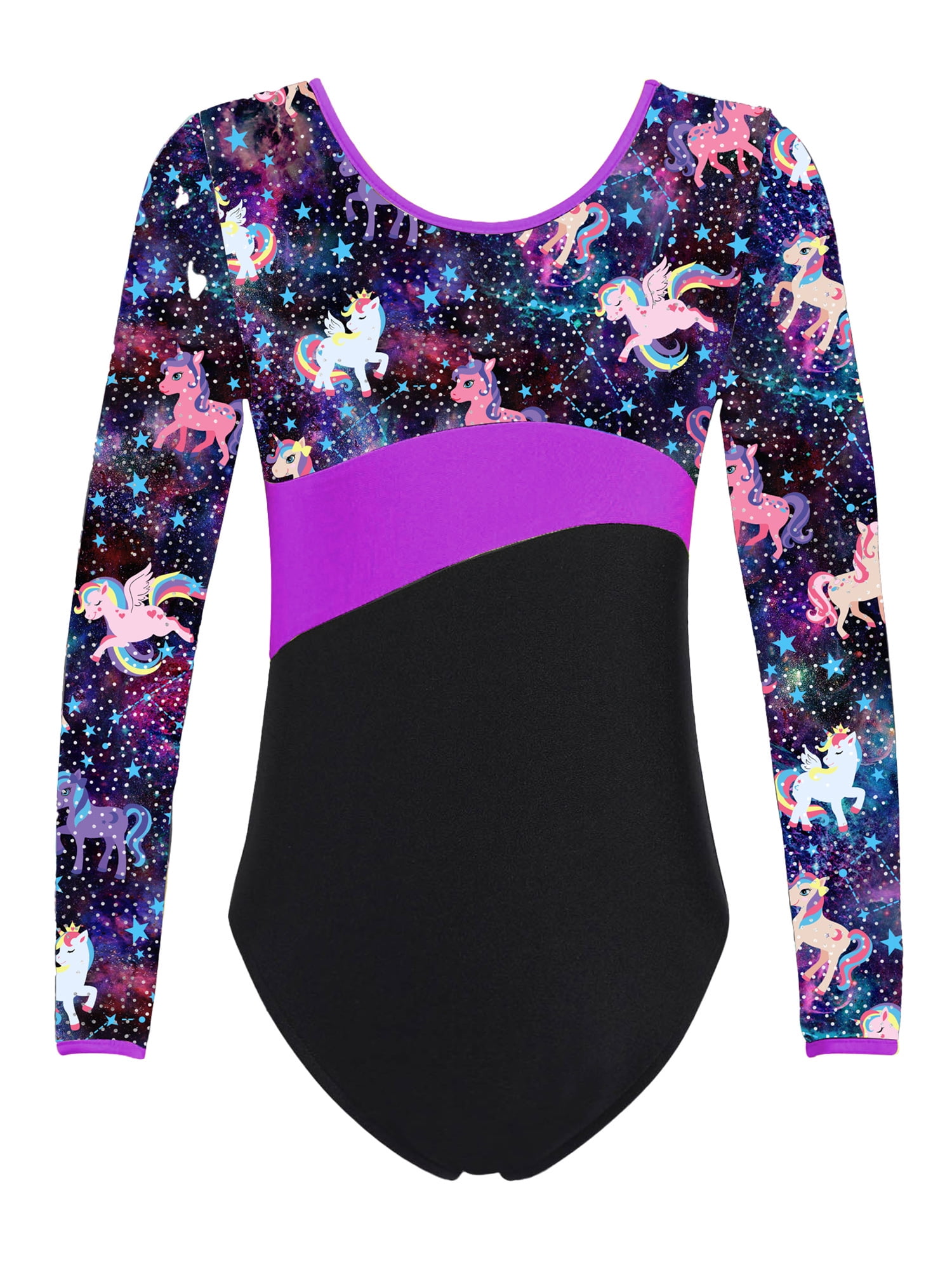 YiZYiF Kids Girls One-piece Ballet Dance Leotard Long Sleeves Printed ...