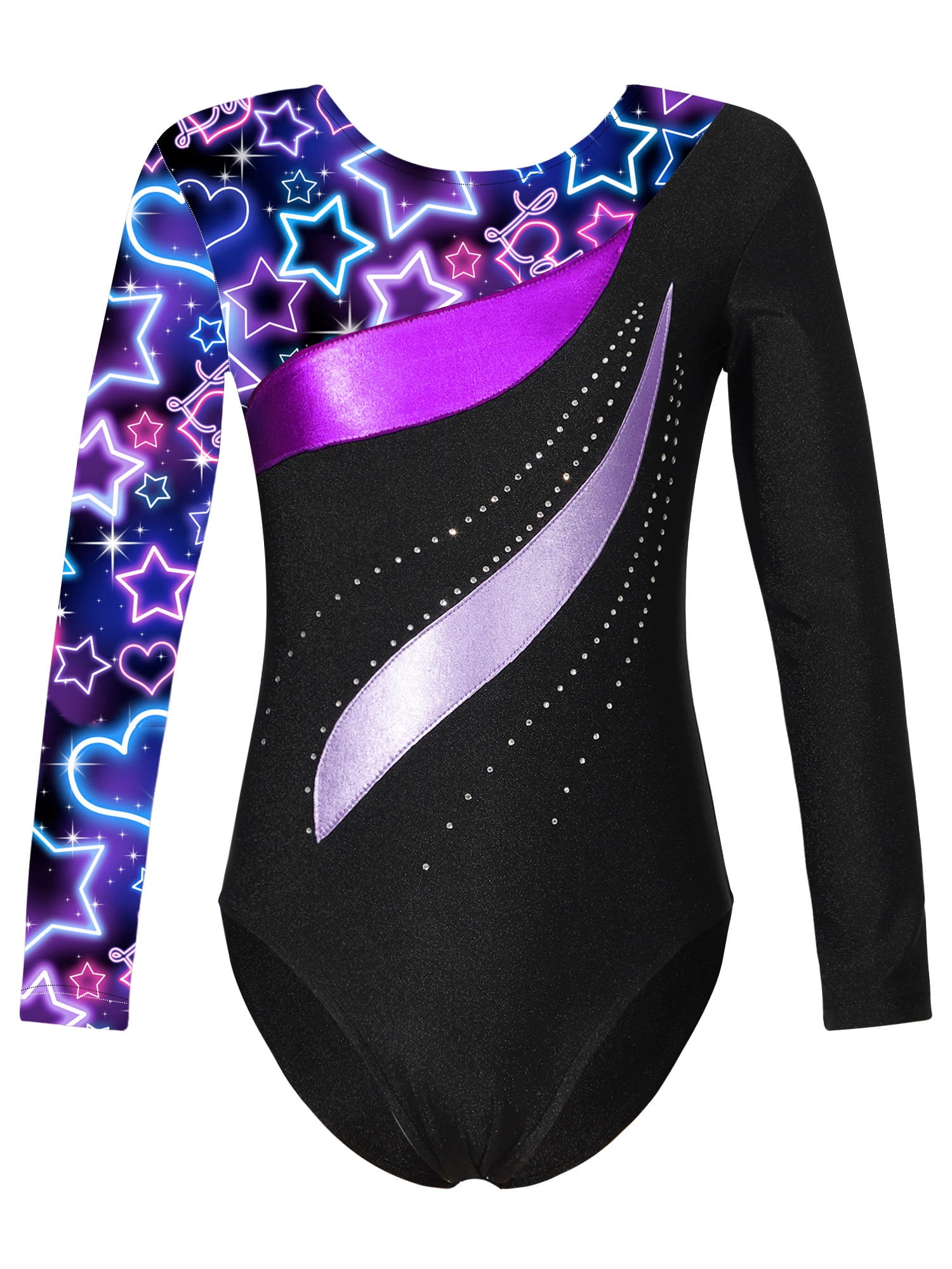 YiZYiF Kids Girls One-piece Ballet Dance Leotard Long Sleeves Printed ...