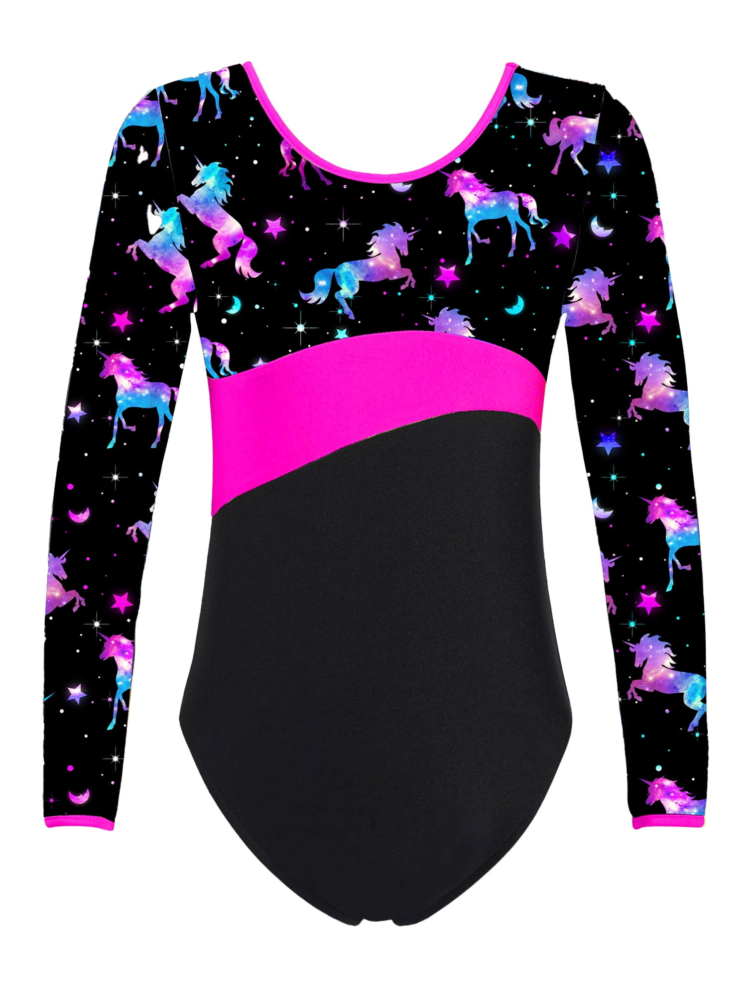 YiZYiF Kids Girls One-piece Ballet Dance Leotard Long Sleeves Printed ...