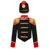 YiZYiF Kids Girls Royal Guard Costume Ringmaster Jacket and Hat Drum ...