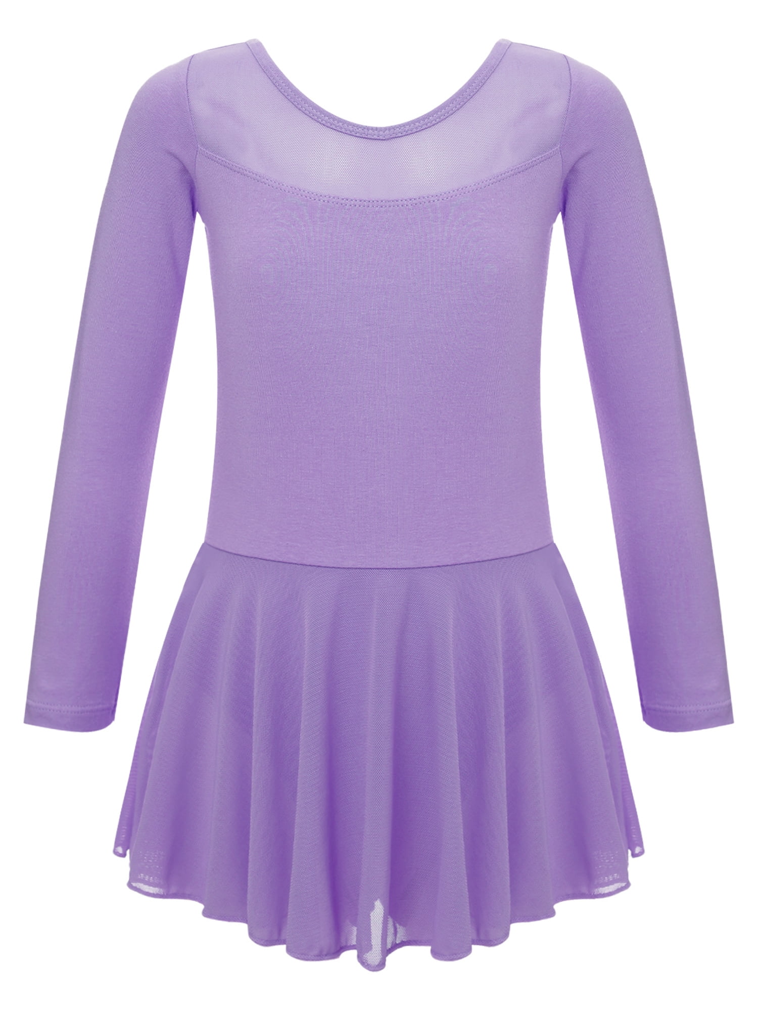 YiZYiF Kids Girls Sheer Mesh Patchwork Ballet Leotard Dress Ballerina ...