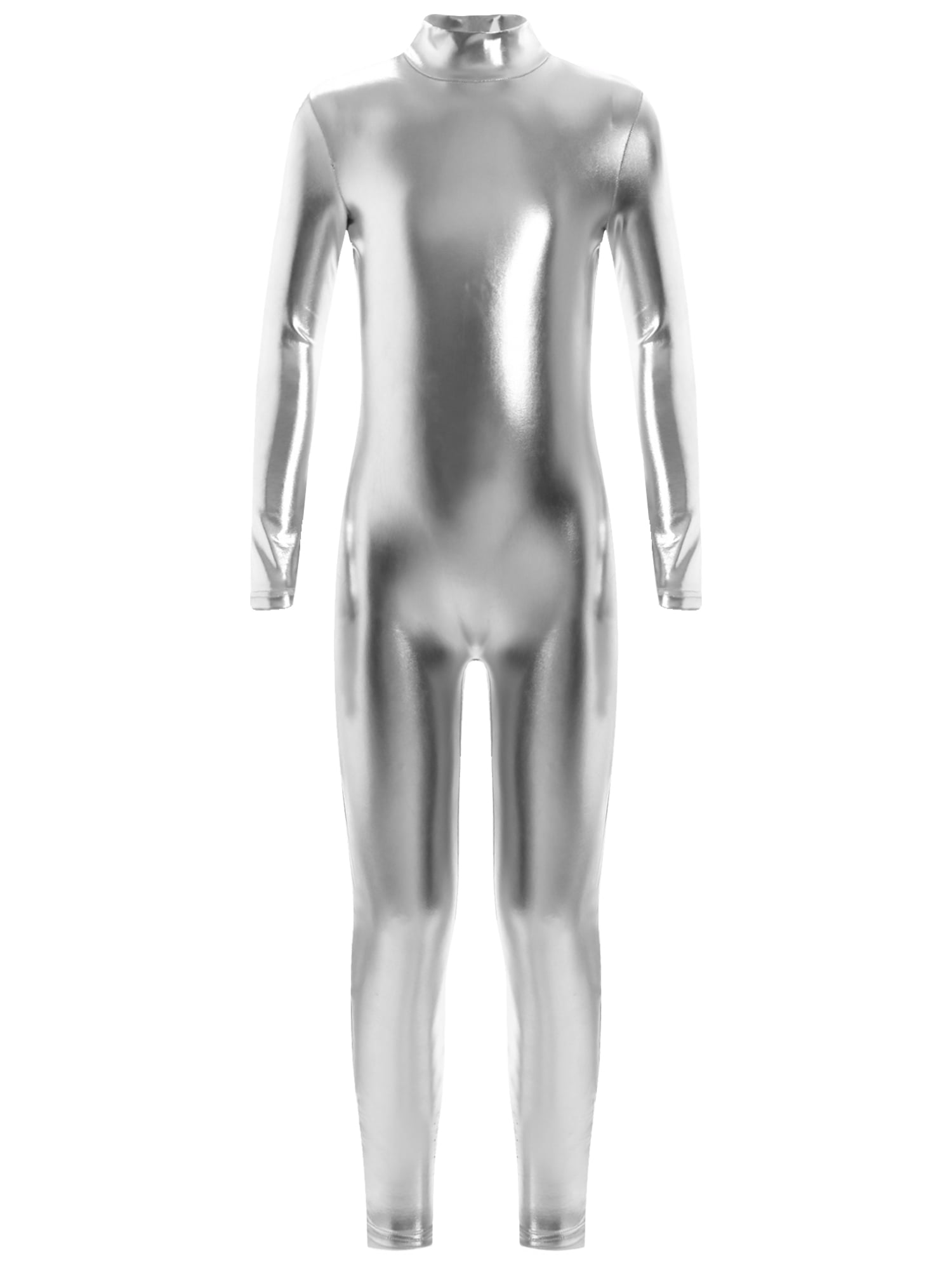 YiZYiF Kids Girls Shiny Metallic Dance Unitard One Piece Wet Look ...