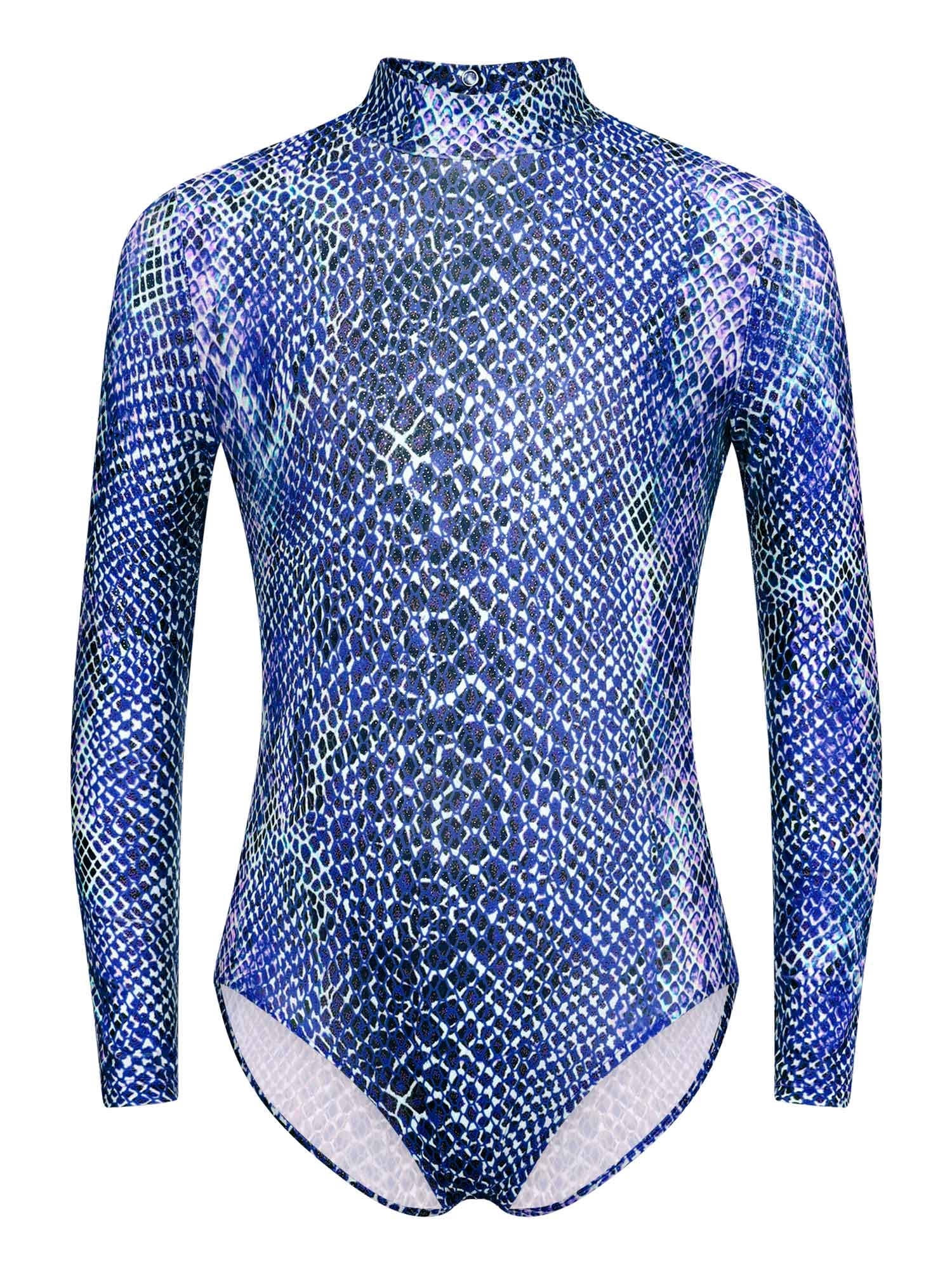 YiZYiF Kids Girls Snakeskin Print Gymnastics Dance Bodysuit Unitards ...