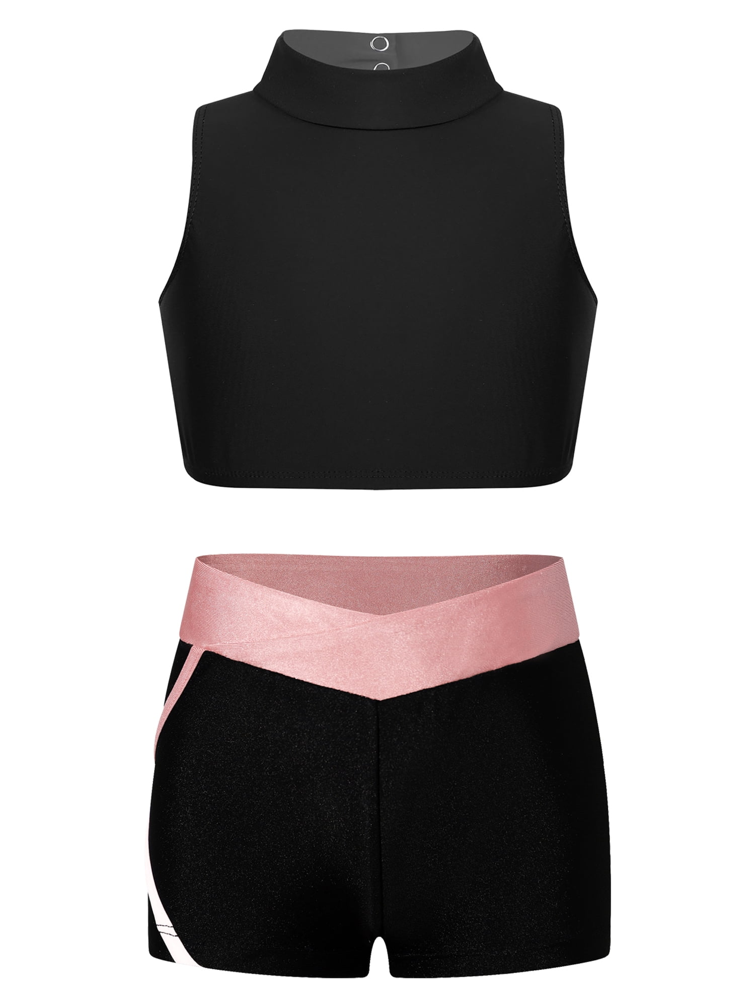 YiZYiF Kids Girls Sports Suit Gymnastics Athletic Outfit Sleeveless ...